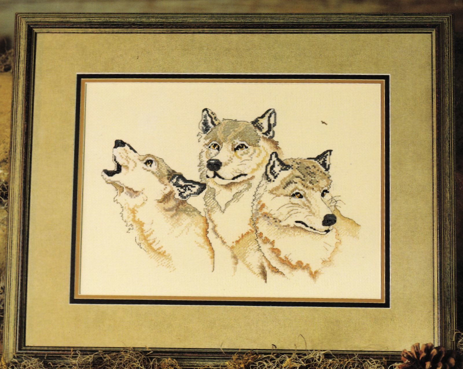 Cross Stitch All For One Wolves Wolf Stitch World Pattern - Hand Embr ...