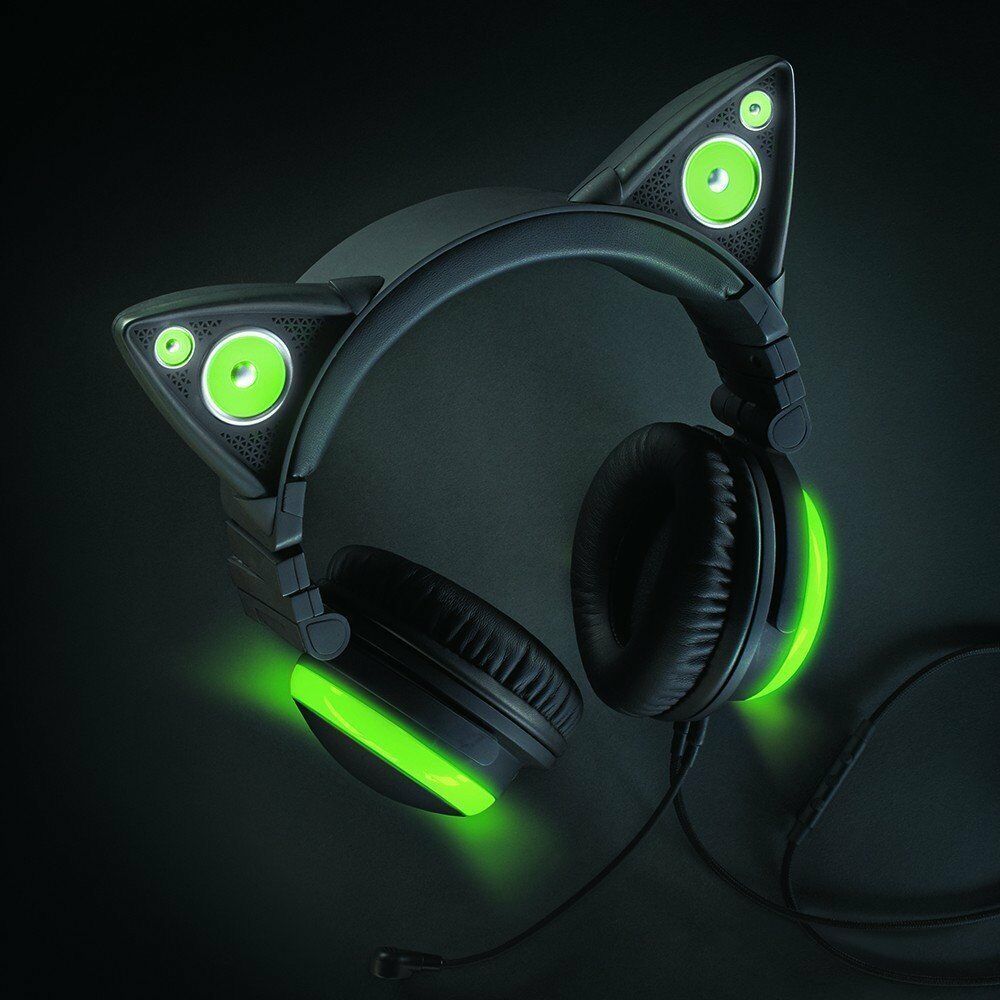 Cat Ear Axent Headphones Green Led Headphones With Hhgh Function Fs New Headphones