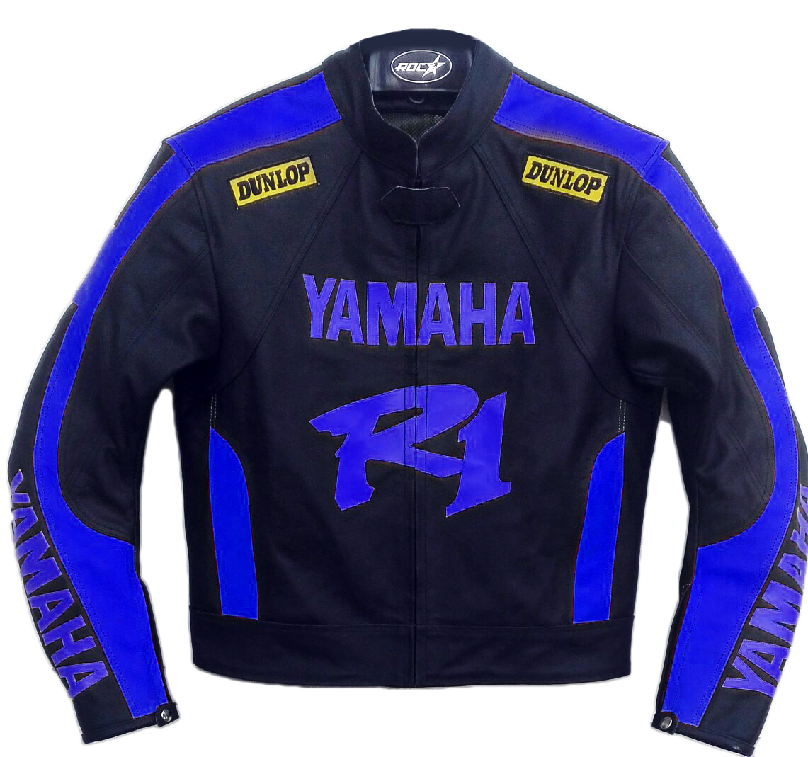 New Handmade Yamaha YZF-R1 Black Motorbike Leather Jacket Men - Outerwear