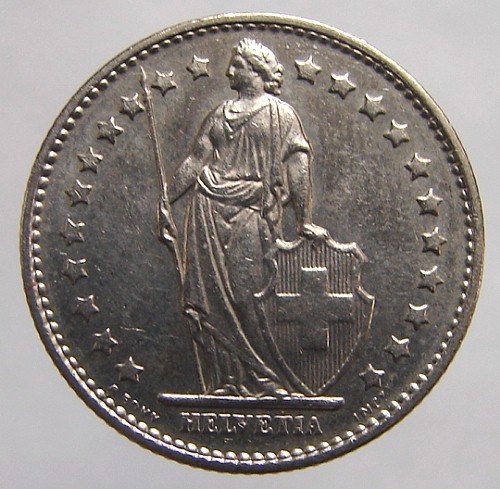 Vintage 30 Years Old 1981 SWISS Switzerland LIBERTY 1 Franc Cooper ...