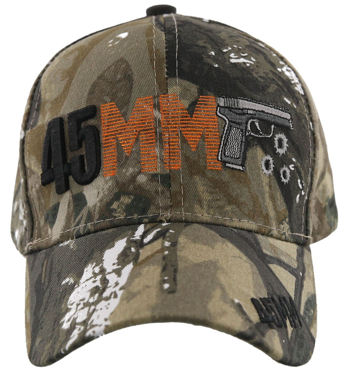 NEW! 45MM PISTOL GUN SIDE 45MM BASEBALL CAP HAT FOREST CAMO - Men's Hats