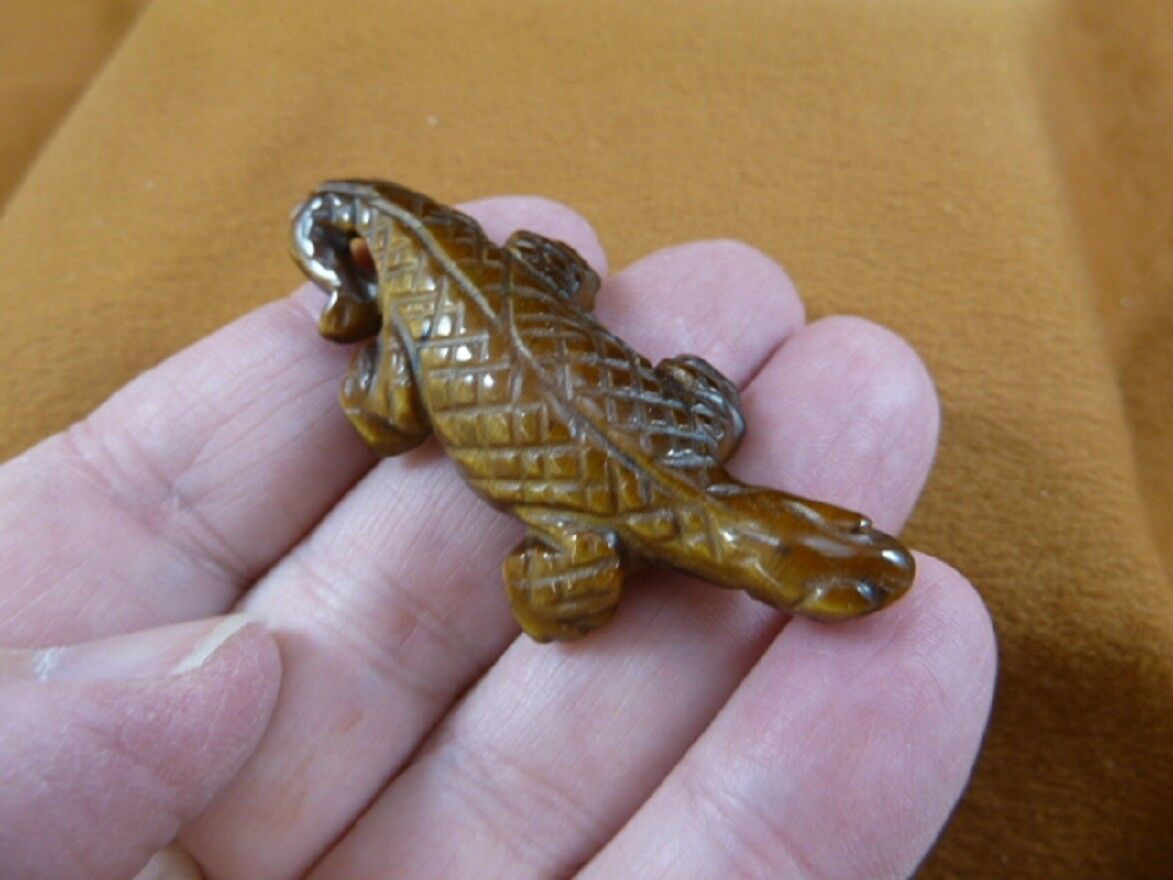 Y-LIZ-UR-563 Tiger's eye UROMASTYX spiny tailed LIZARD carving FIGURINE ...