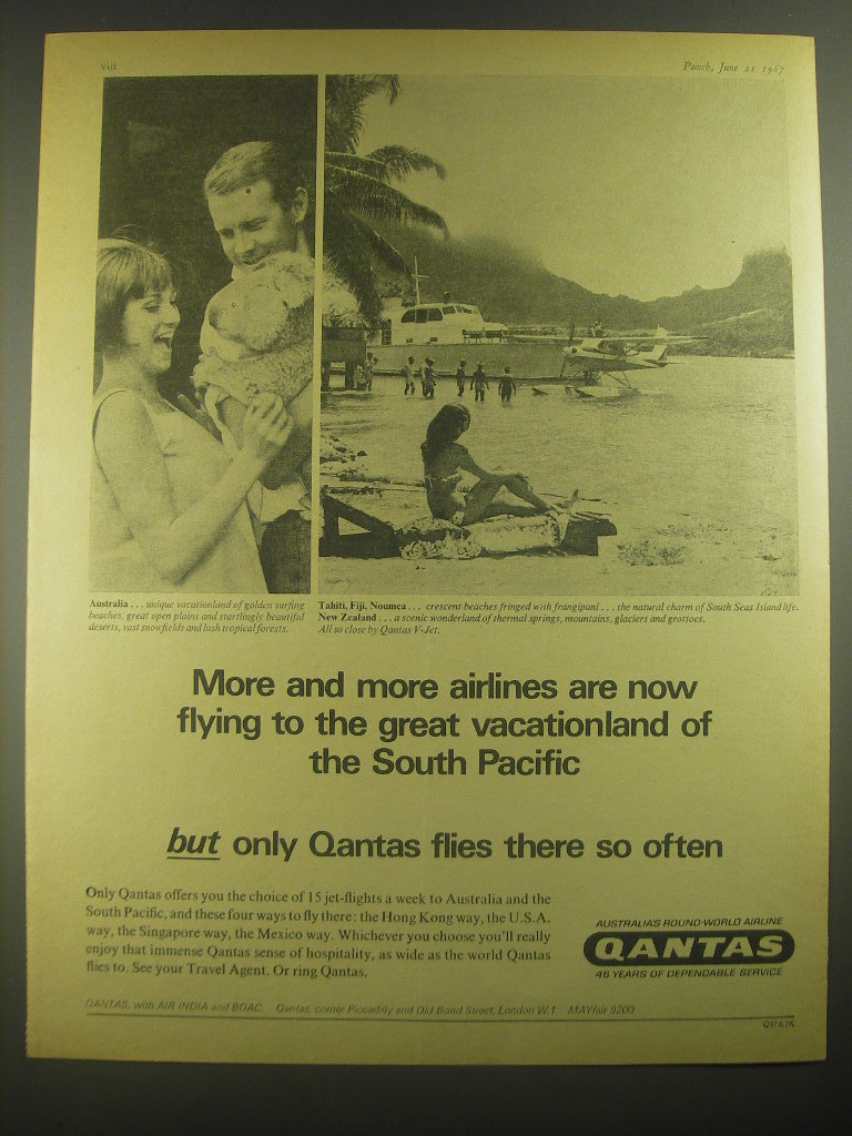 1967 Qantas Airlines Ad - More and more airlines are now flying - 1980-89