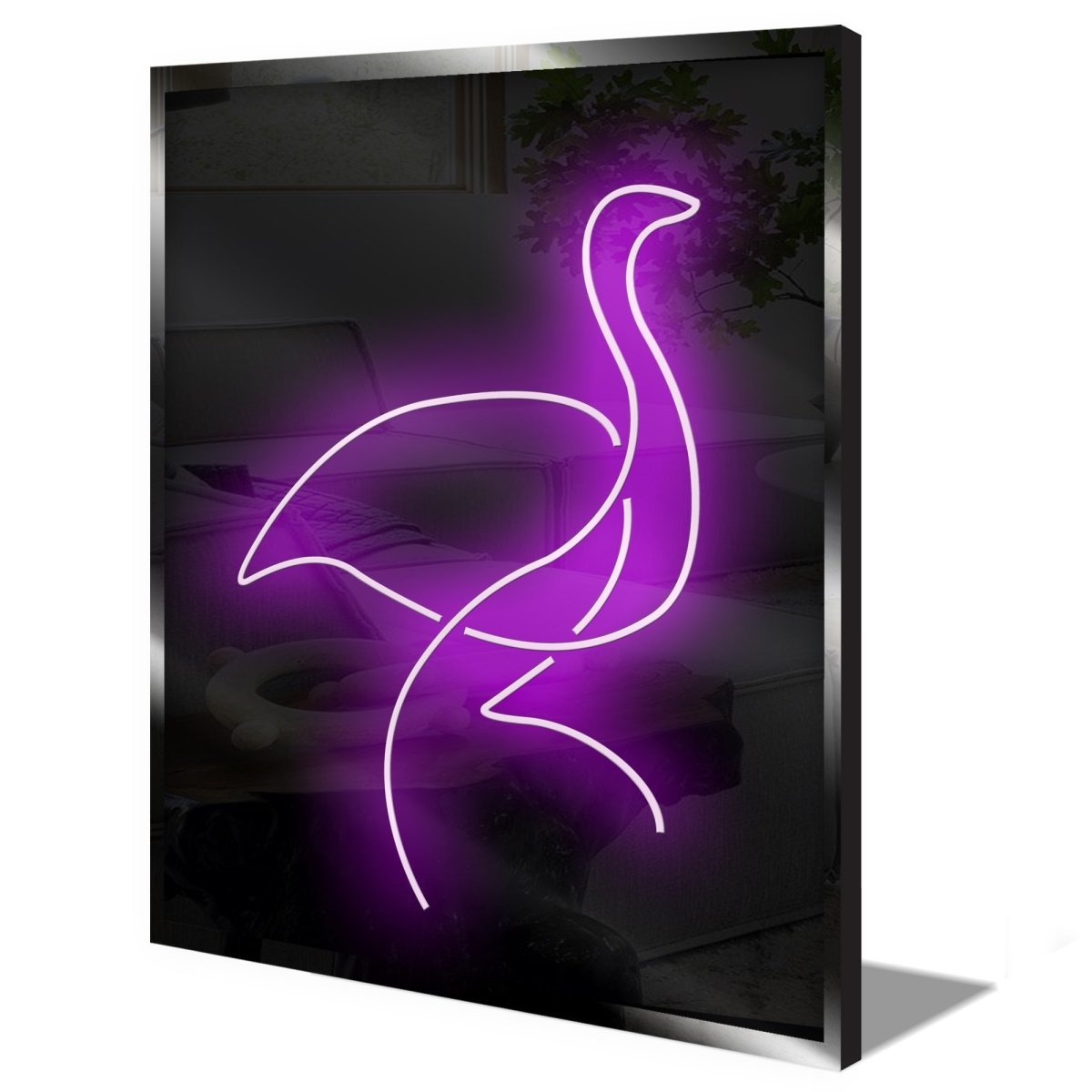 LED Neon Sign, 600mm x 500mm - OSTRICH - Plaques & Signs