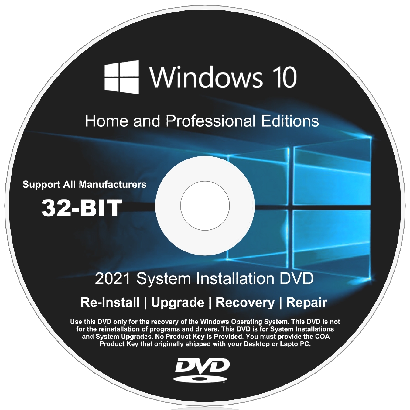Windows 10 Home Pro 32 bit Reinstall Upgrade Install Repair Restore ...