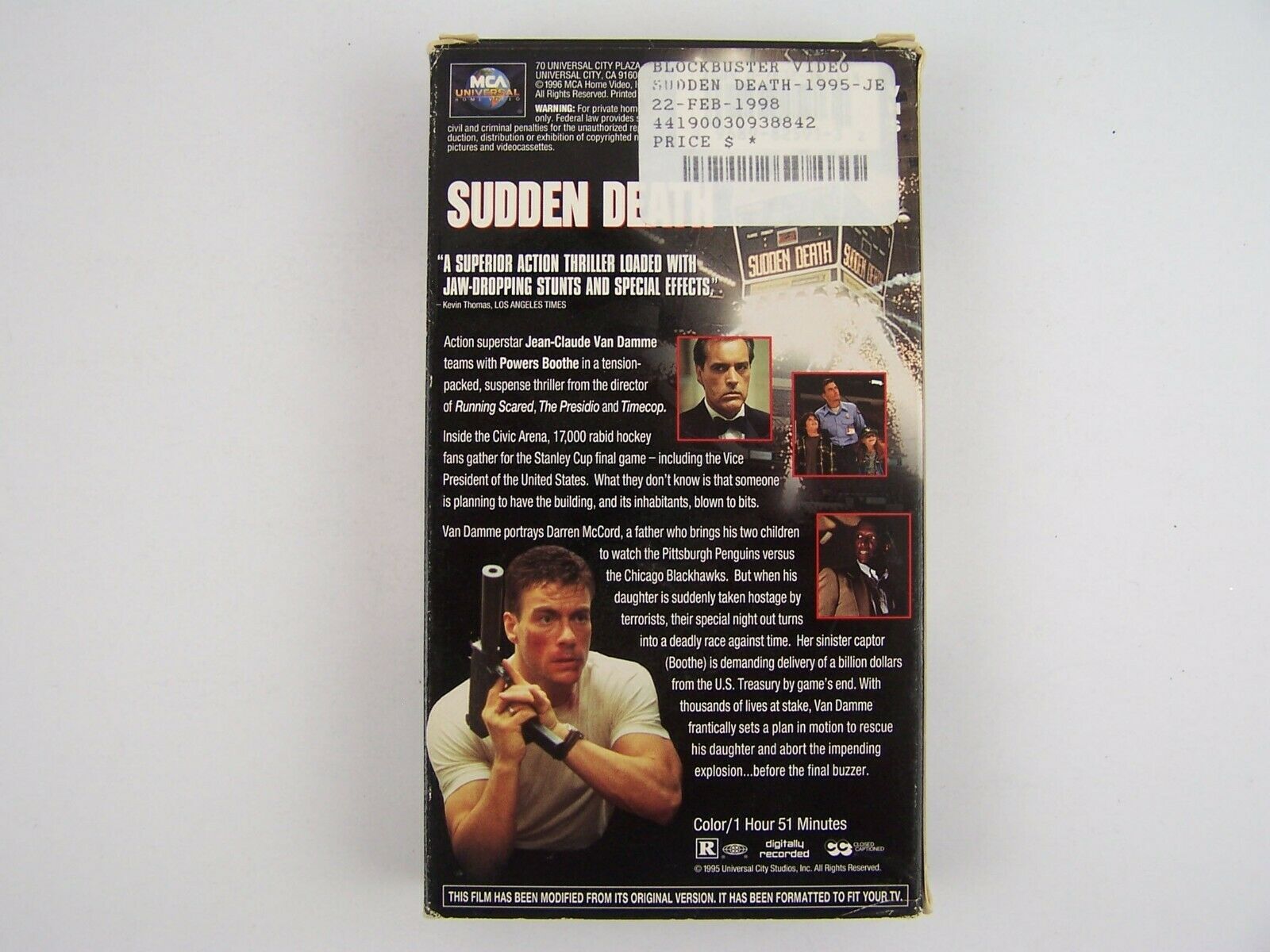 Sudden Death VHS Video Tape Jean-Claude Van Damme - VHS Tapes