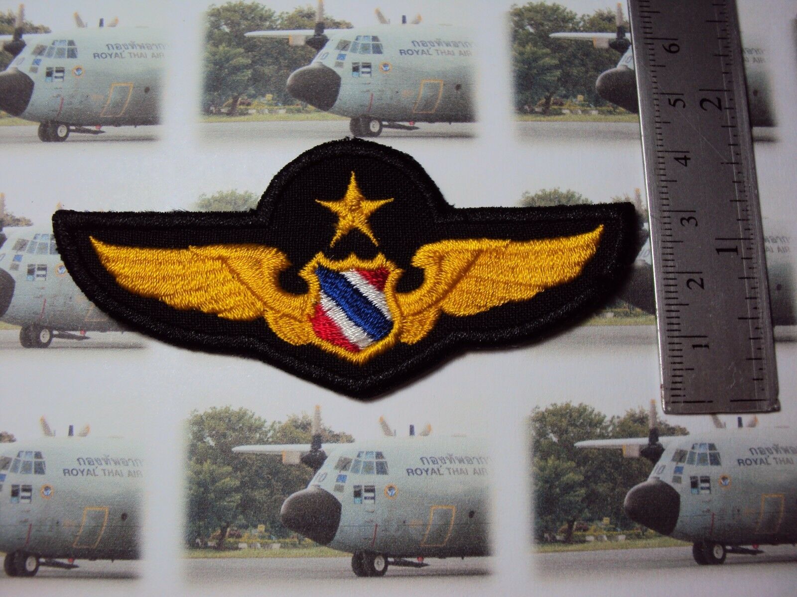 Militaria Royal Thai Air Force Pilot RTAF Badge Second Class Wing Patch ...
