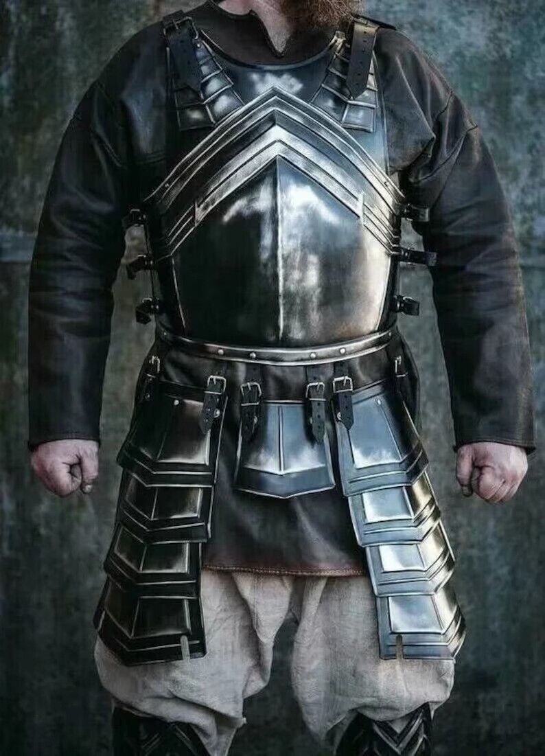 Medieval Armor Full Suit Dwarf Blackened Dwarven Cuirass & Skirt ...