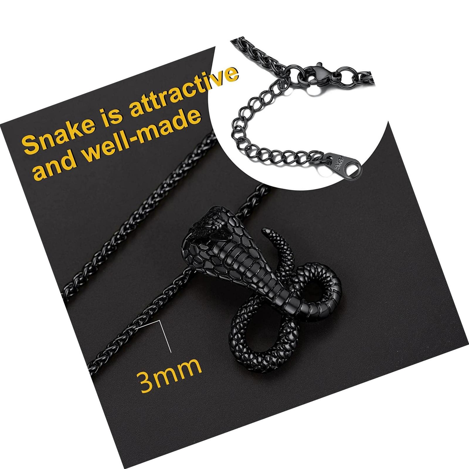 Retro Cobra/Python Snake Necklace, Statement - Necklaces & Pendants