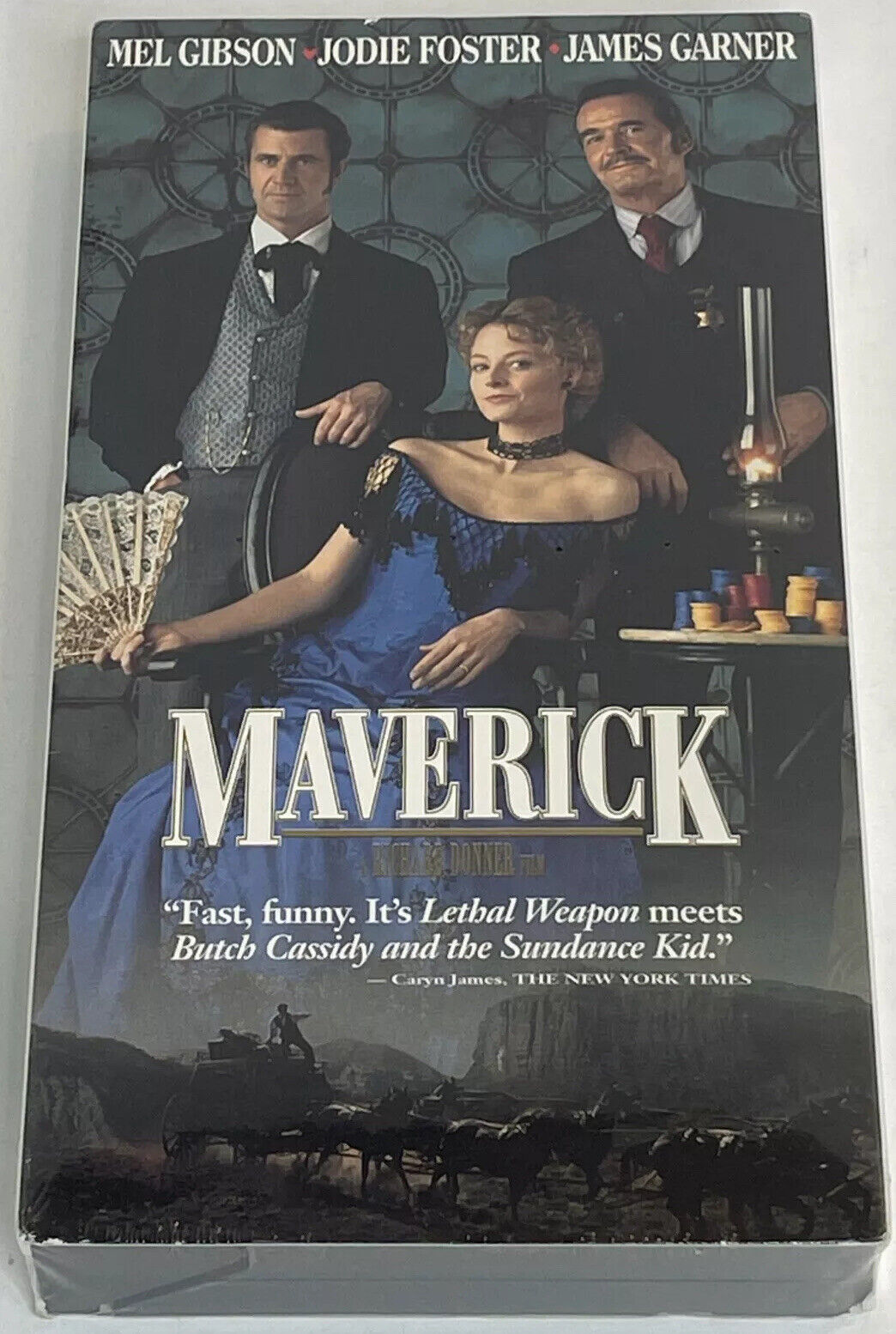 Maverick (VHS, 1994) Mel Gibson Jodie Foster & James Garner Wild West ...