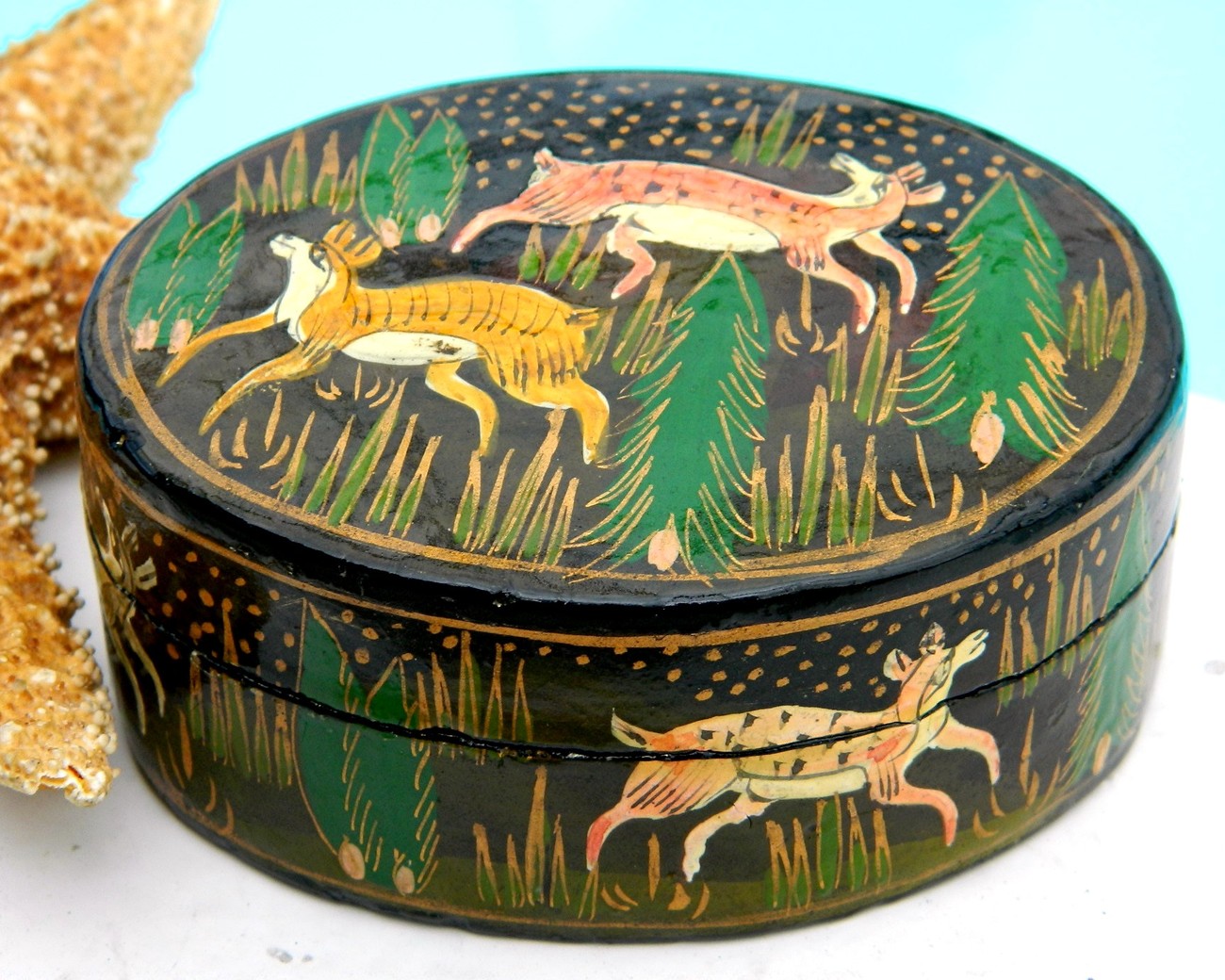 Vintage Trinket Box India Lacquer Papier and 50 similar items