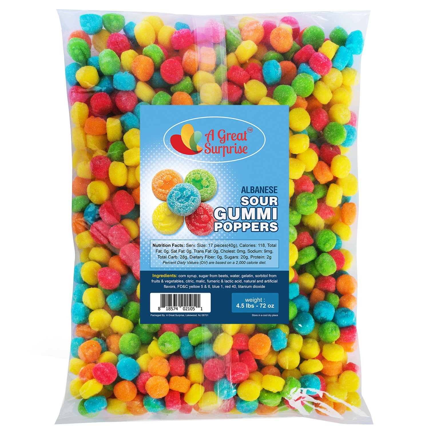Sour Candy – Sour Gummies – Sour Poppers – Smile Candy – Bulk Candy – 4 ...