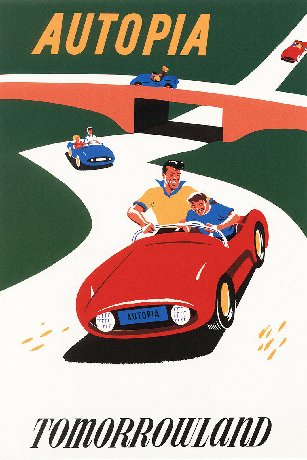 Autopia 1959 Disneyland Attraction Poster - Posters, Prints, Lithos