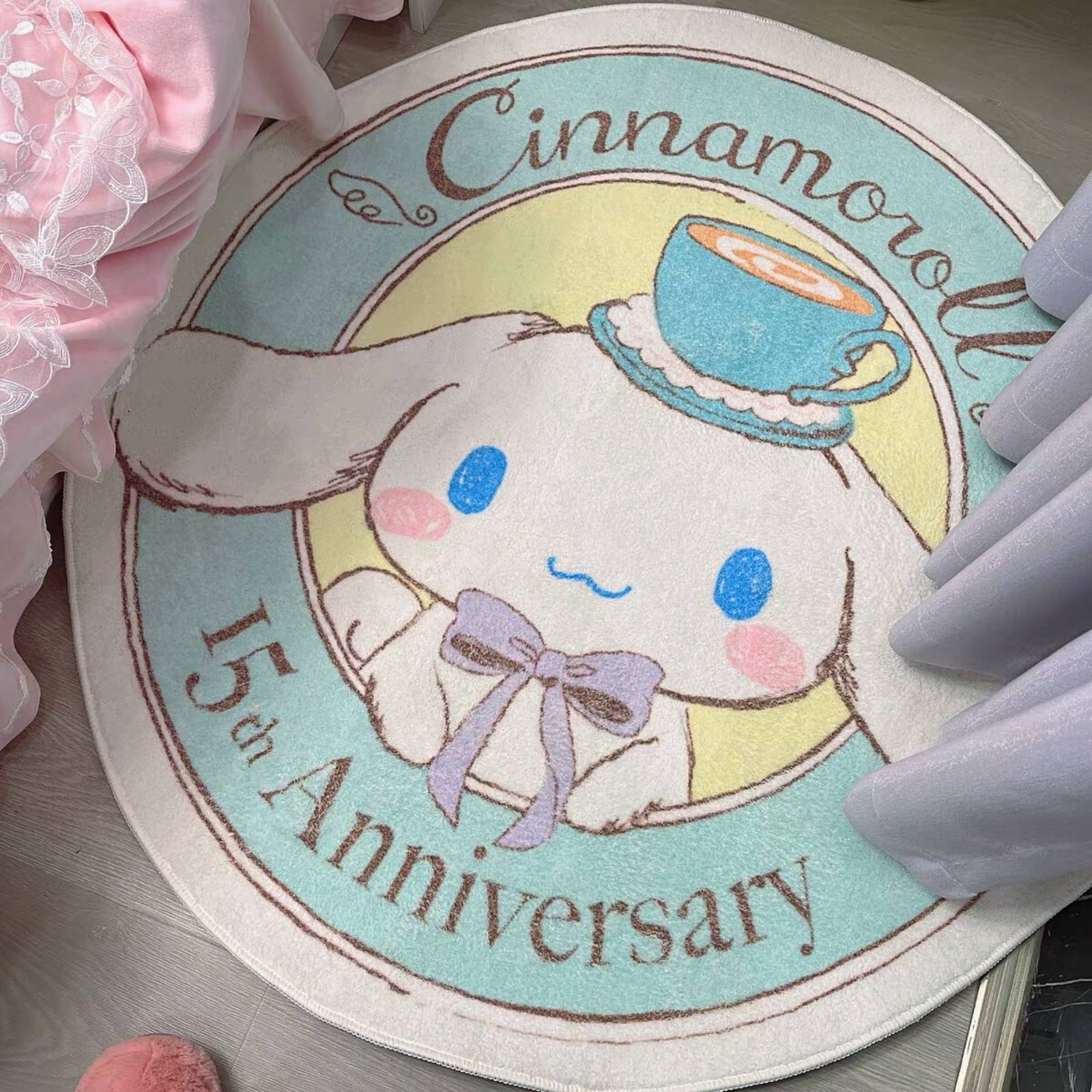 Super cute Cinnamoroll Rug, Cartoon round soft rug, Fluffy carpet for ...