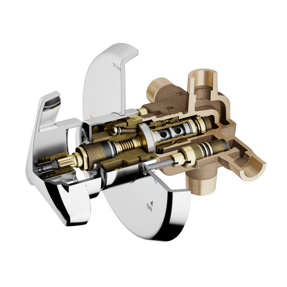 Symmons Temptrol Brass Tub And Shower Valve With Service Stops ...