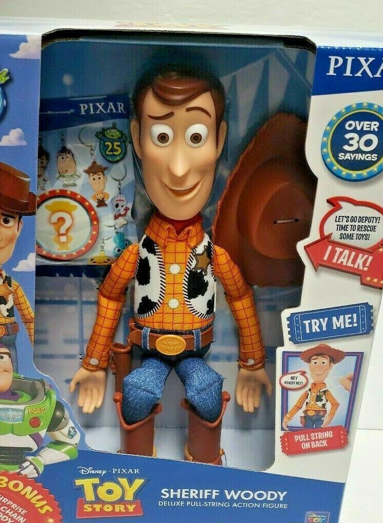 Toy Story Talking Sheriff Woody Deluxe Pull-String Action Figure NEW ...