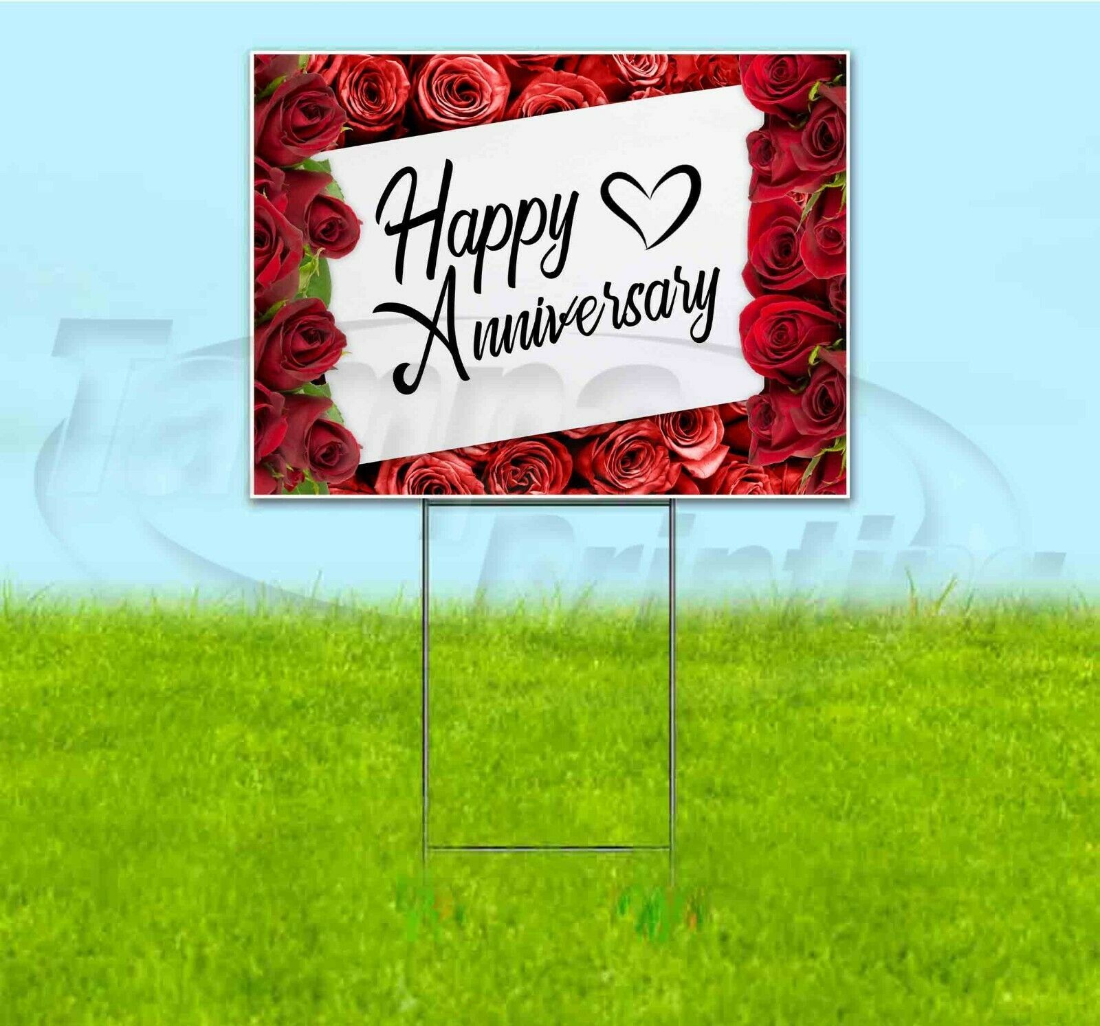 HAPPY ANNIVERSARY 18x24 Yard Sign WITH STAKE Corrugated Bandit USA ...