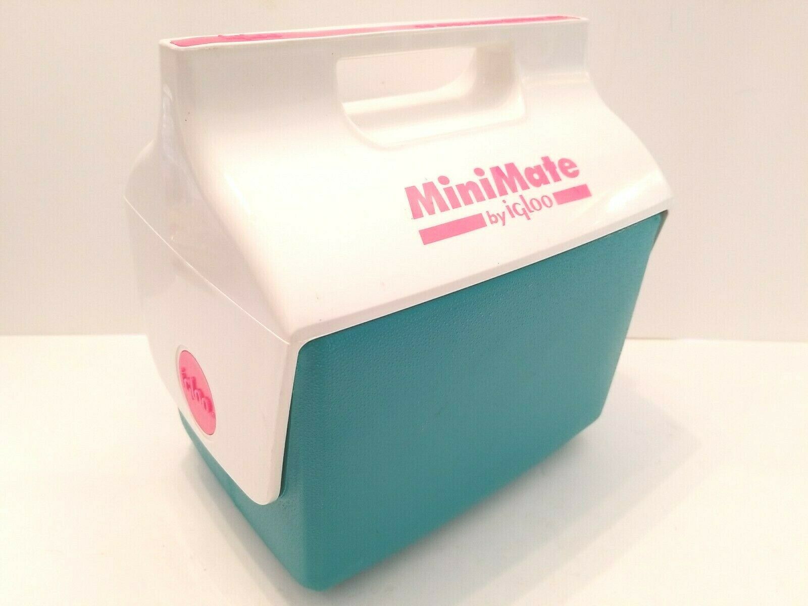 Mini Mate Igloo Cooler VTG 1992 Retro Hot Pink Neon Teal Camp Hunt Fish ...