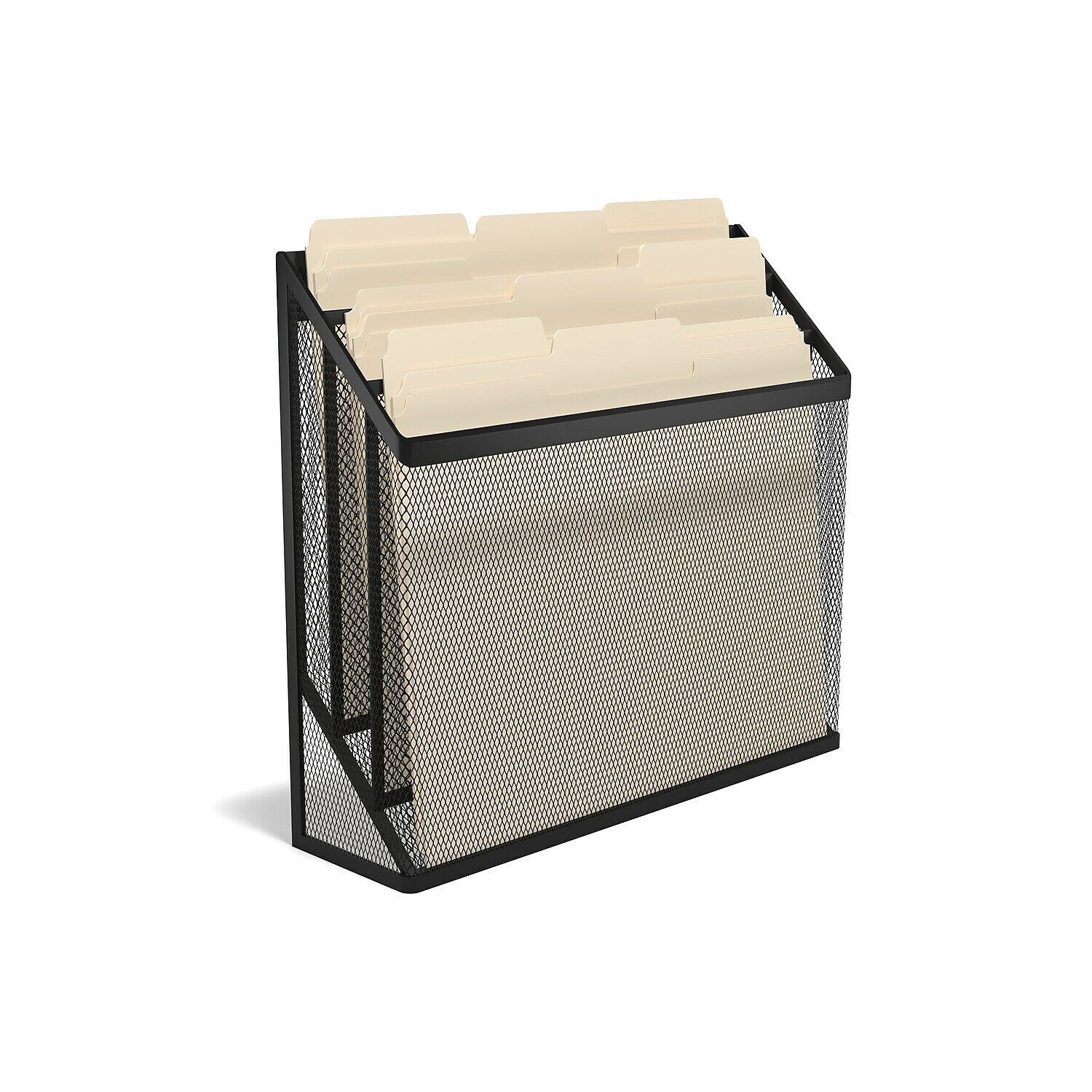 3 Compartment Wire Mesh File Organizer Matte Black Tr57553-Cc - Desk ...