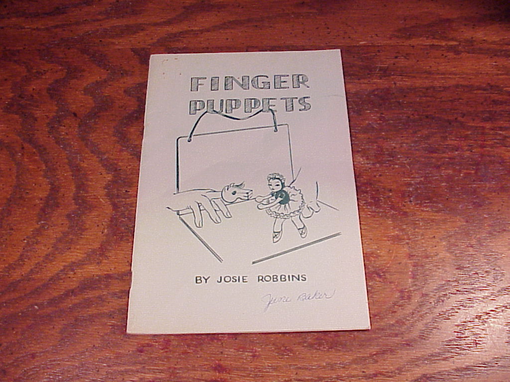 1954 Finger Puppets Making Instruction Booklet by Josie Robbins - Other