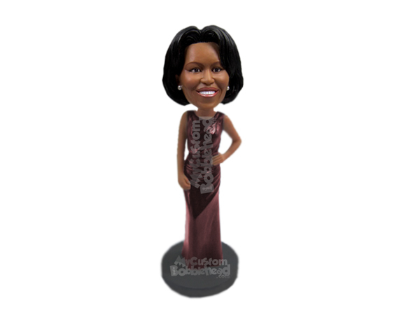 Custom Bobblehead Michelle Obama In A Stylish Gown - Politics ...