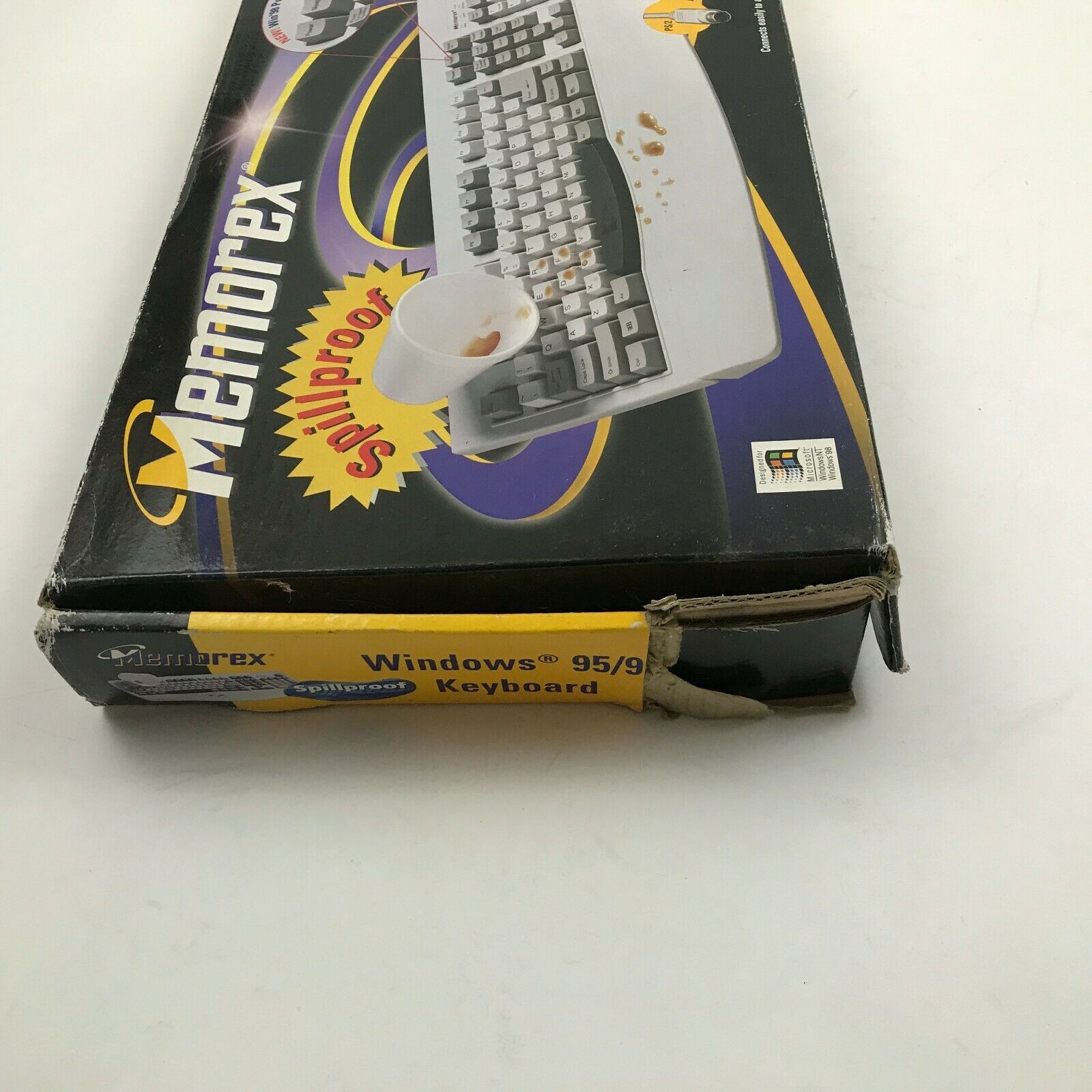 NEW Memorex Windows 95/98 Keyboard TS1000 SPILLPROOF PS/2 & AT Clicky ...