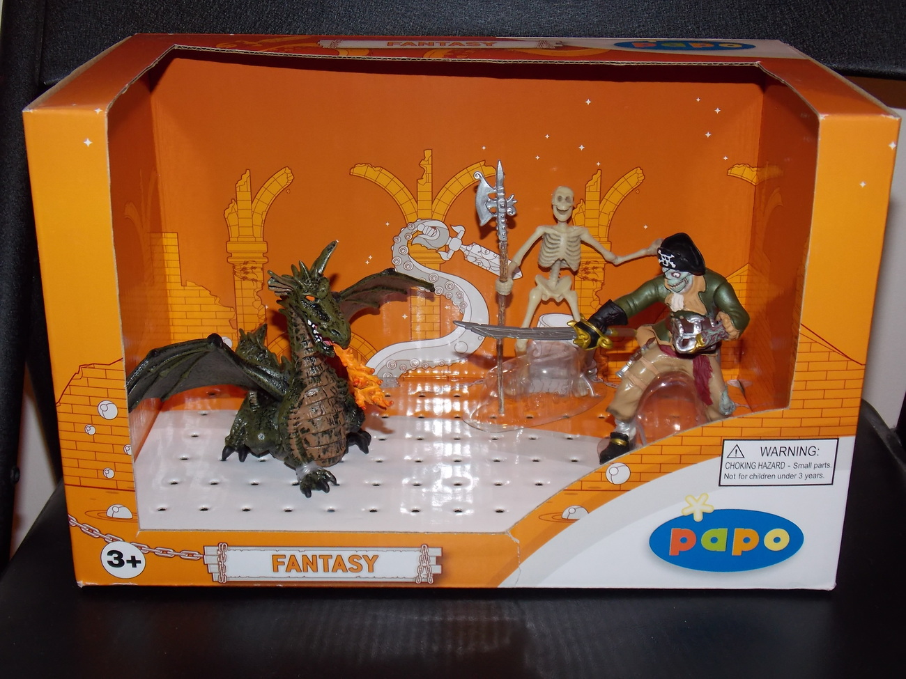Papo Fantasy Figure Set New In The Box Dragon Skeleton & Zombie Pirate ...