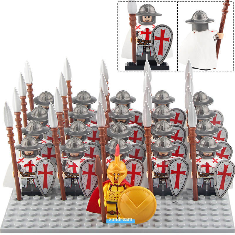 Medieval Castle Knights Templar Army Lego Moc Minifigures Bricks Toys ...