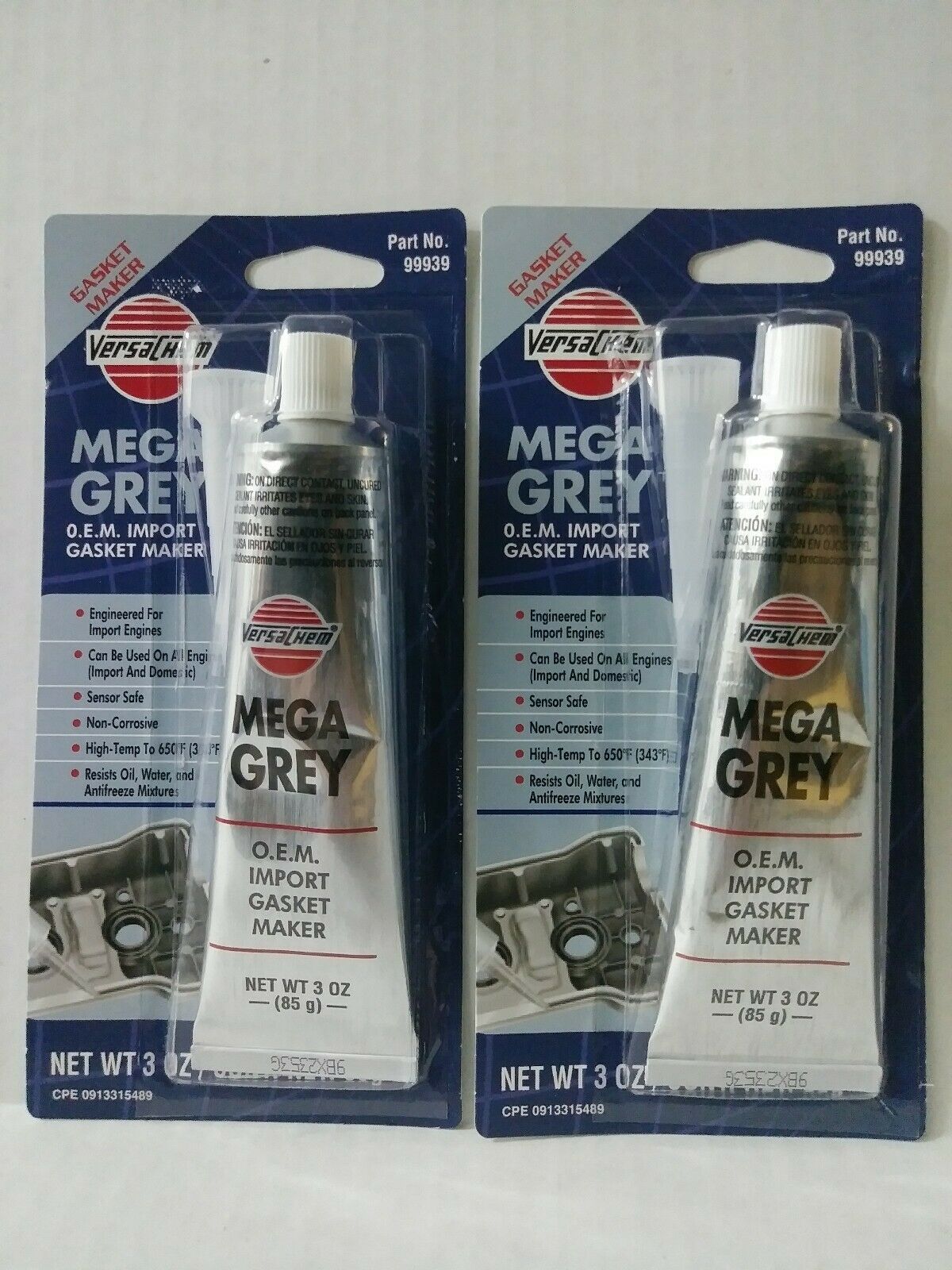 Mega Grey Gasket Maker 2 VersaChem 3 oz O.E.M Import Sensor Safe ...