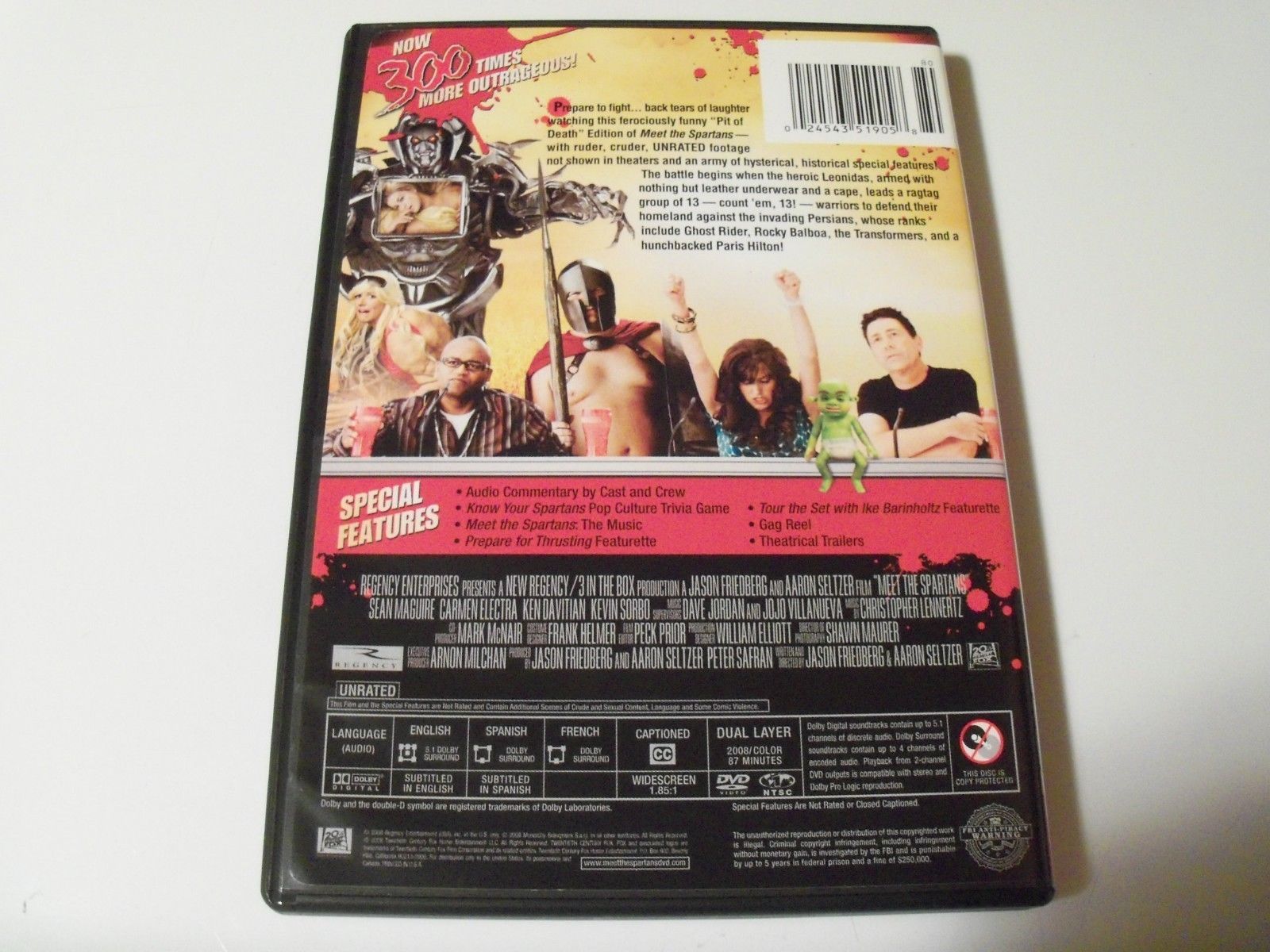 Meet The Spartans Dvd Widescreen Unrated Sean Maguire Carmen Electra