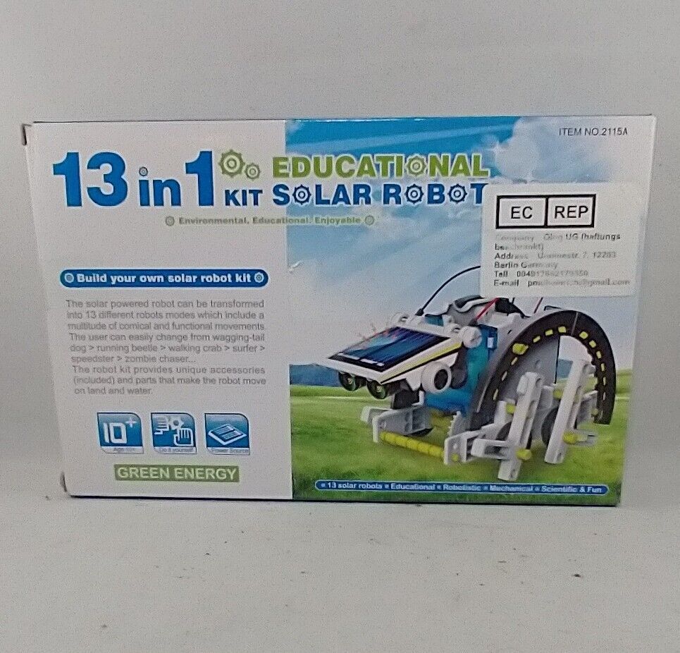 13 In 1 Educational Solar Power Robot Kit Turtle-Bot Green Energy Model ...