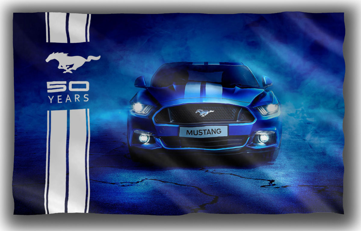 FORD MUSTANG 50 Years Outdoor Living Flag 90x150cm 3x5ft Decor Best ...