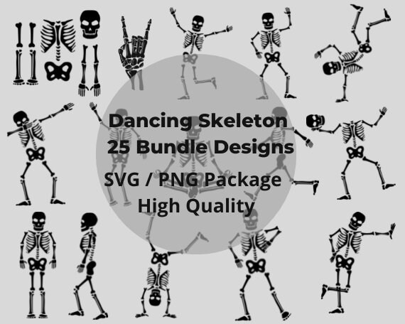 Skeleton Svg, Skeleton svg Bundle, Dancing Skeletons SVG, Halloween Svg ...
