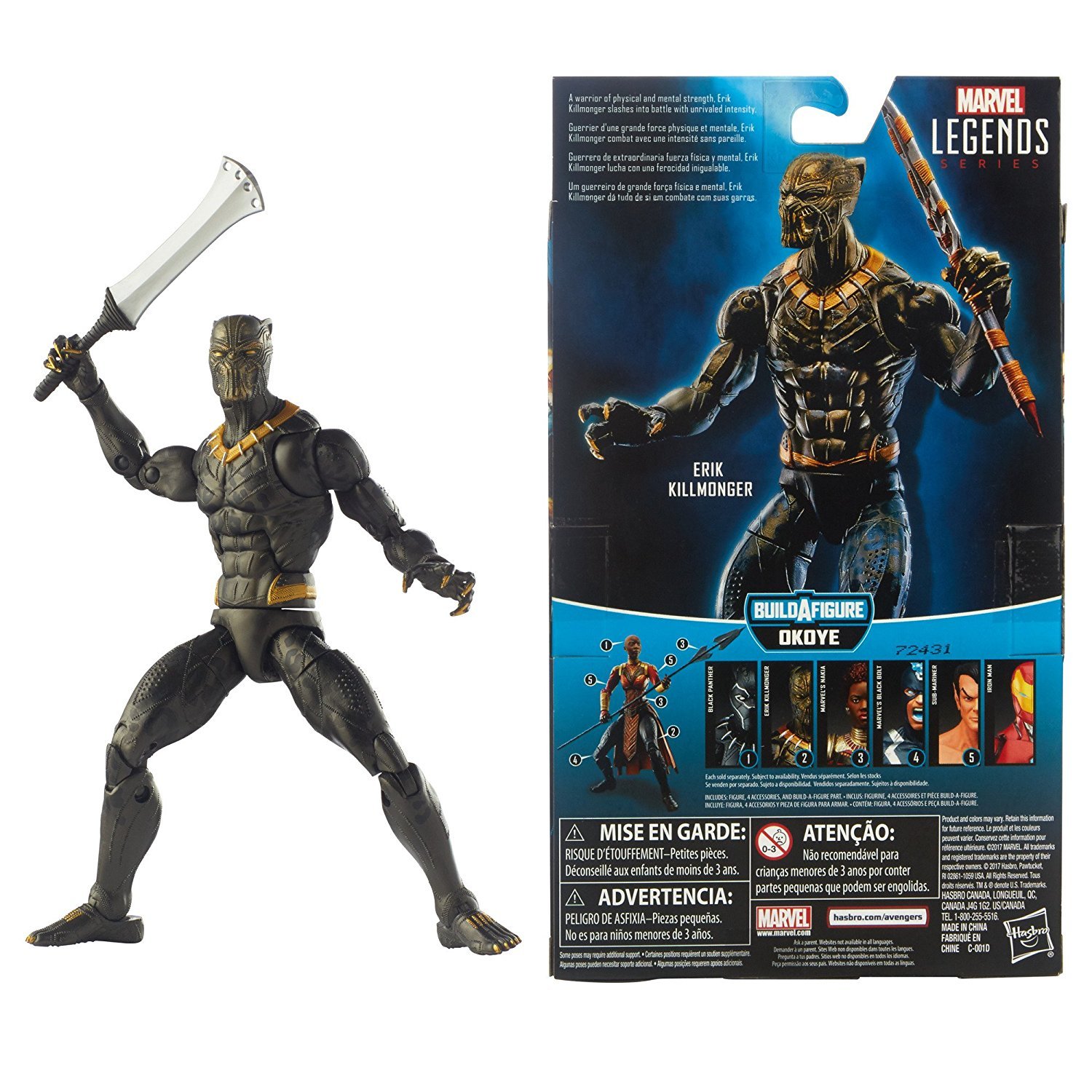 Marvel Legends MCU Black Panther - Erik Killmonger 6 inch Figure ...