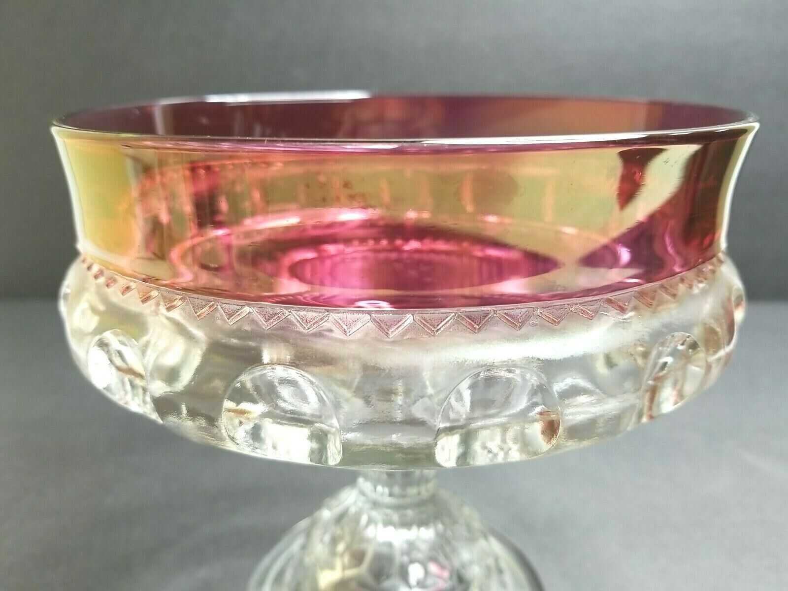 Collectible Glass Vintage TIFFIN Ruby Kings Crown Thumbprint Clear ...