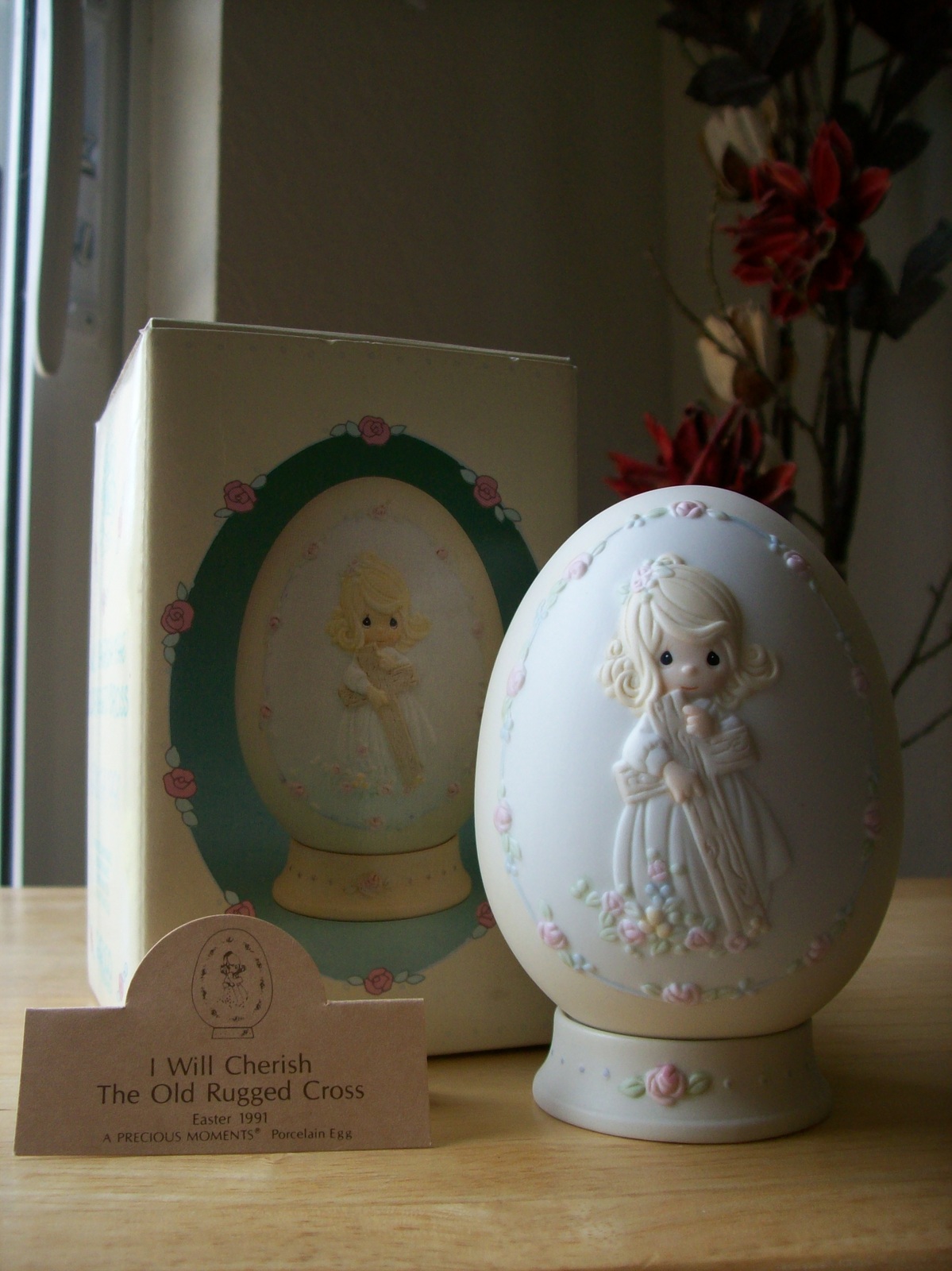 1991 Precious Moments Easter Egg “I Will Cherish The Old Rugged Cross ...
