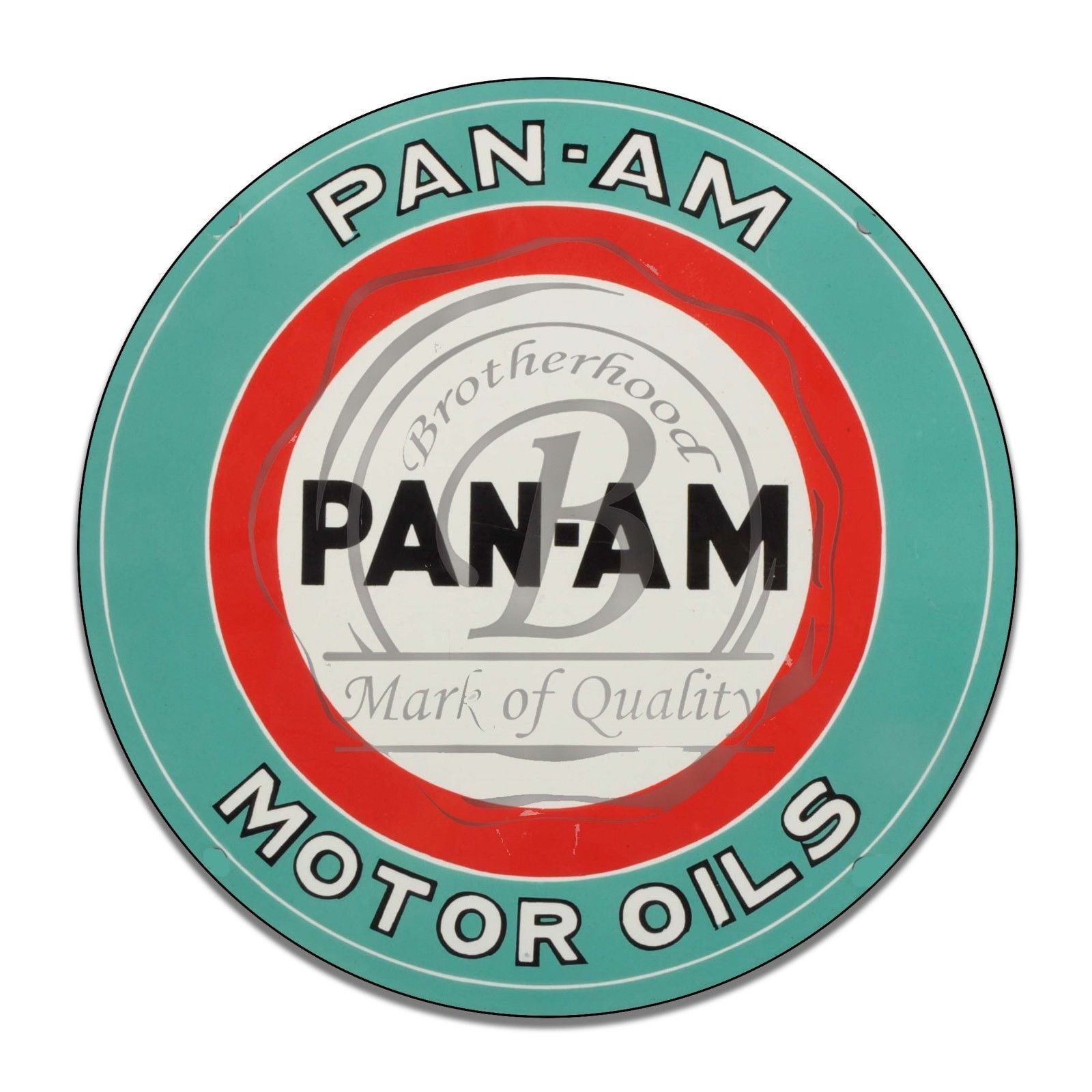 Pan Am Motor Oils Reproduction Circle Aluminum Sign - Signs