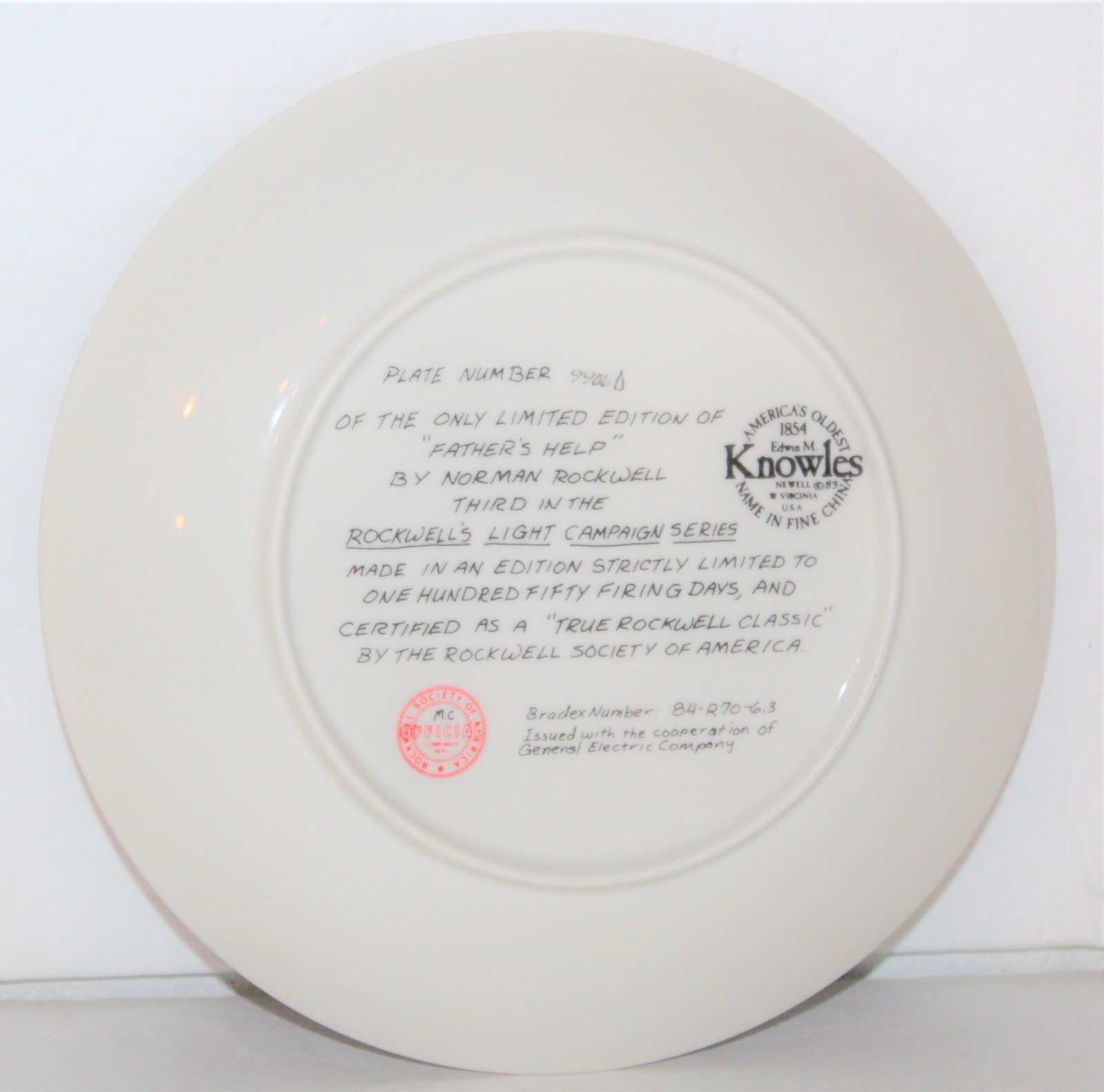 Collector Plate 'Father's Help' by Norman Rockwell from Bradford ... Collector Plate 'Father's Help' by Norman Rockwell from Bradford ...