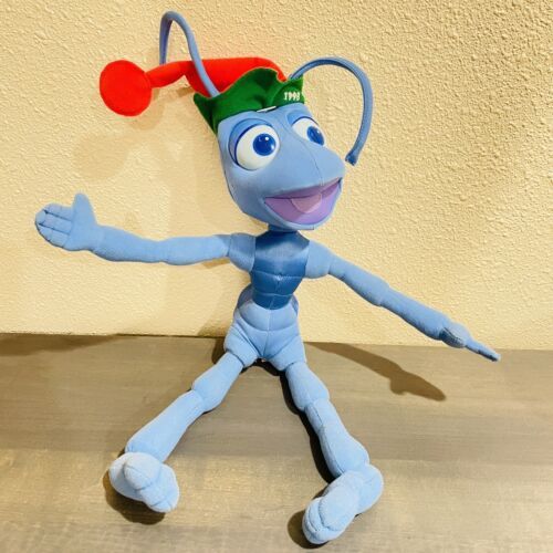 Vintage 1998 Disney Pixar A Bugs Life Flik Plush Toy 16” With Elf Hat ...