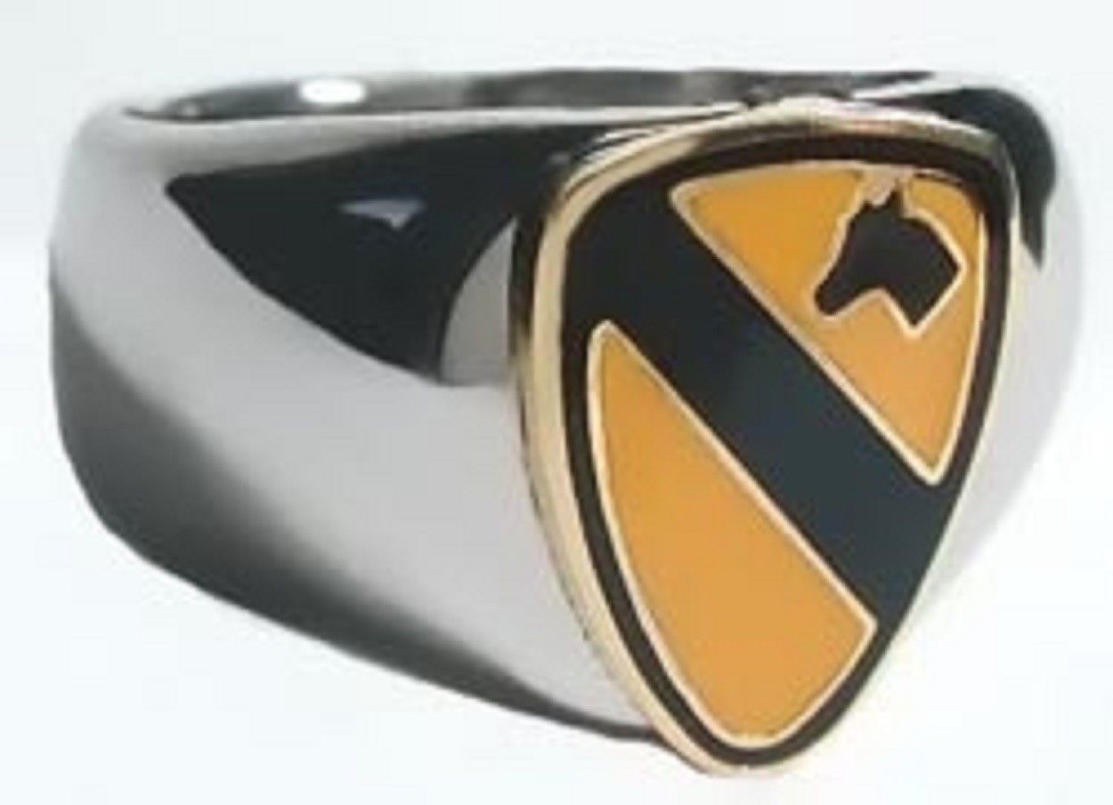 ARMY 1ST CAVALRY SILVER STAINLESS STEEL RING SIZE 8 9 10 11 12 13 14 15 ...