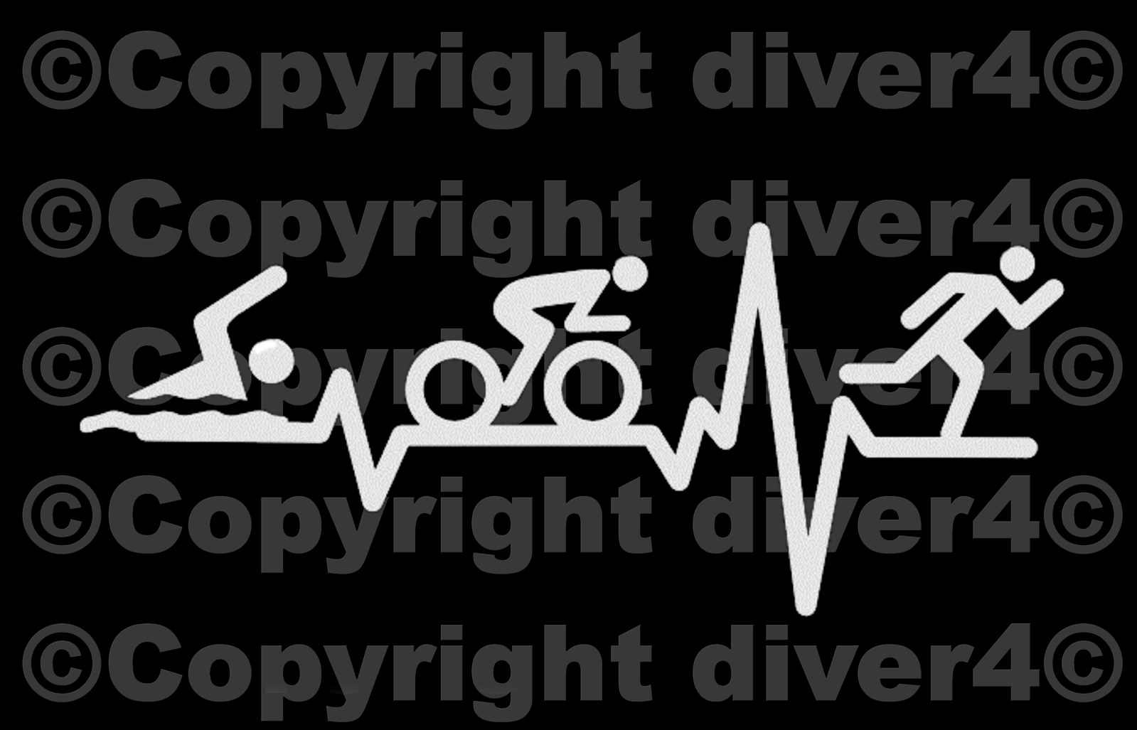Mens Triathlon in a Pulse Car Truck Van Window Cut Vinyl Decal Sticker ...