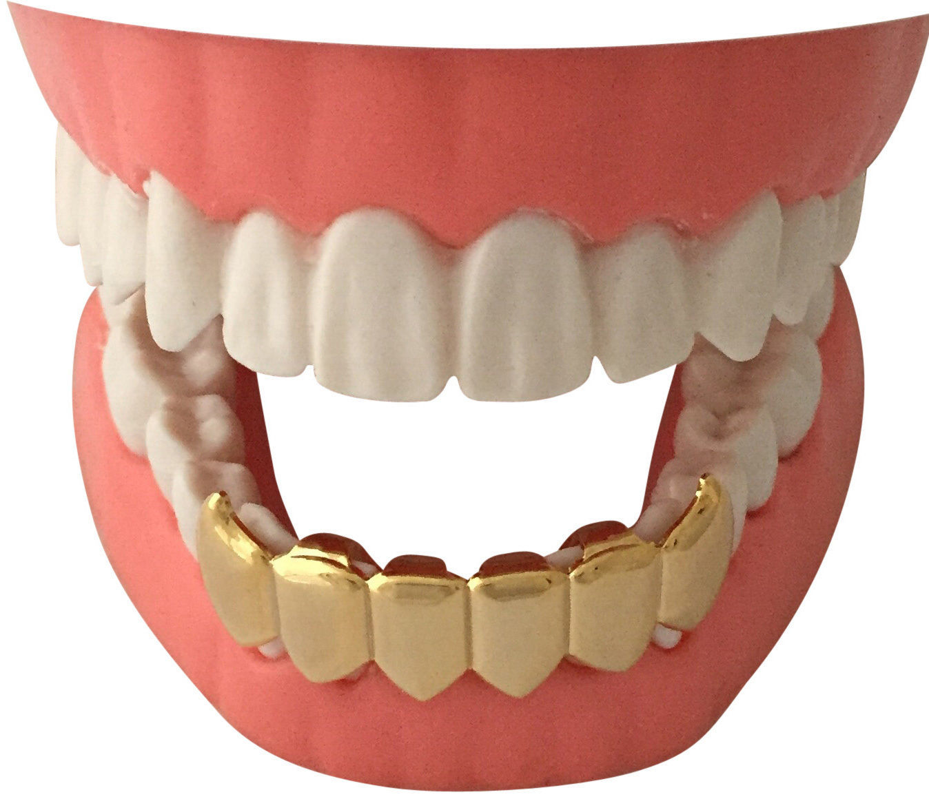 Hip Hop 14K Gold GP Mouth Teeth Grillz Bottom Lower Grills Vampire ...