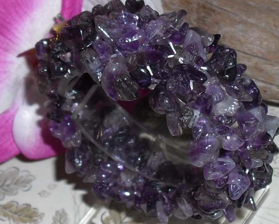 GENUINE AMETHYST STONE GEM BRACELET - Bracelets & Charms