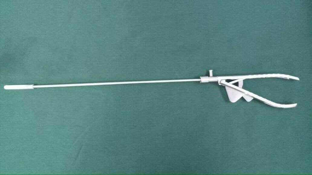 Laparoscopic Needle Holder Driver Curved Left Jaw TC Forceps V-Type ...
