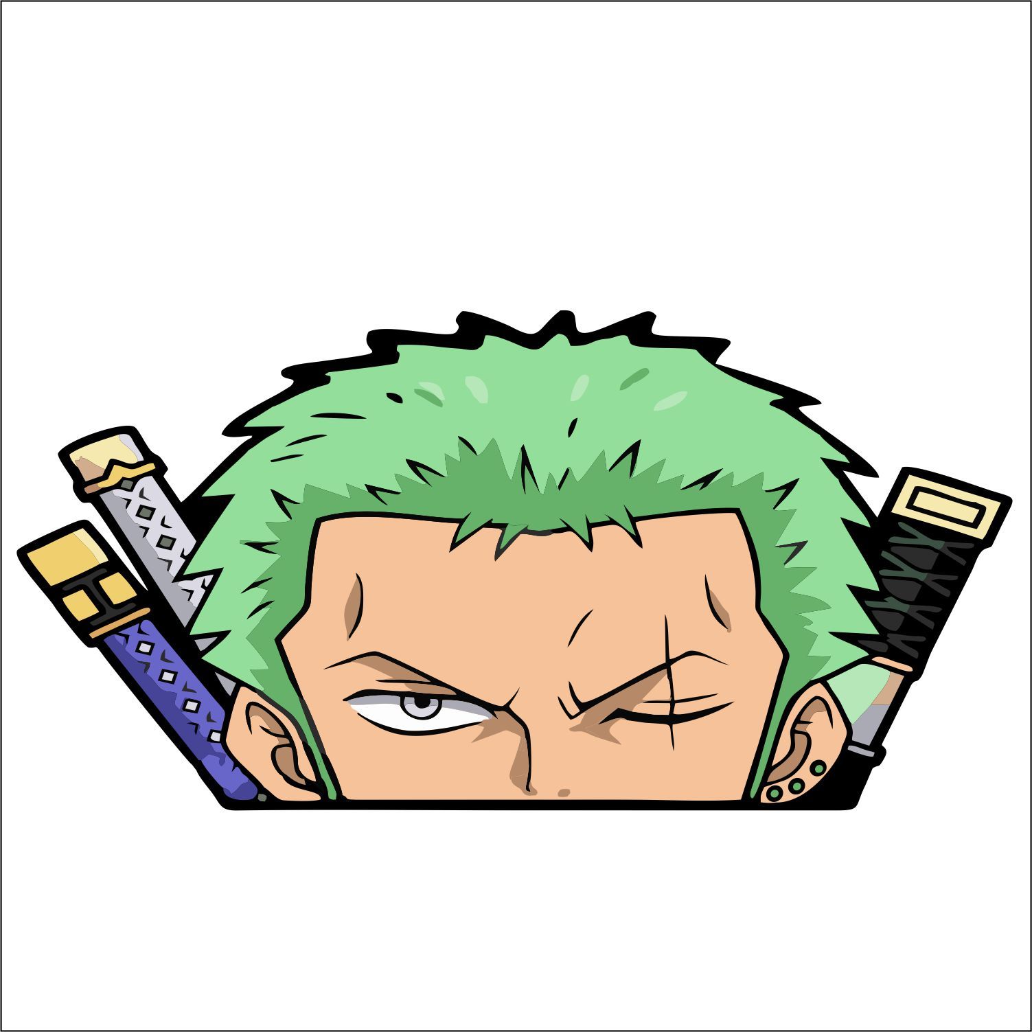 Roronoa Zoro Peekers Peeking Window Vinyl Decal Sticker One Piece Anime ...