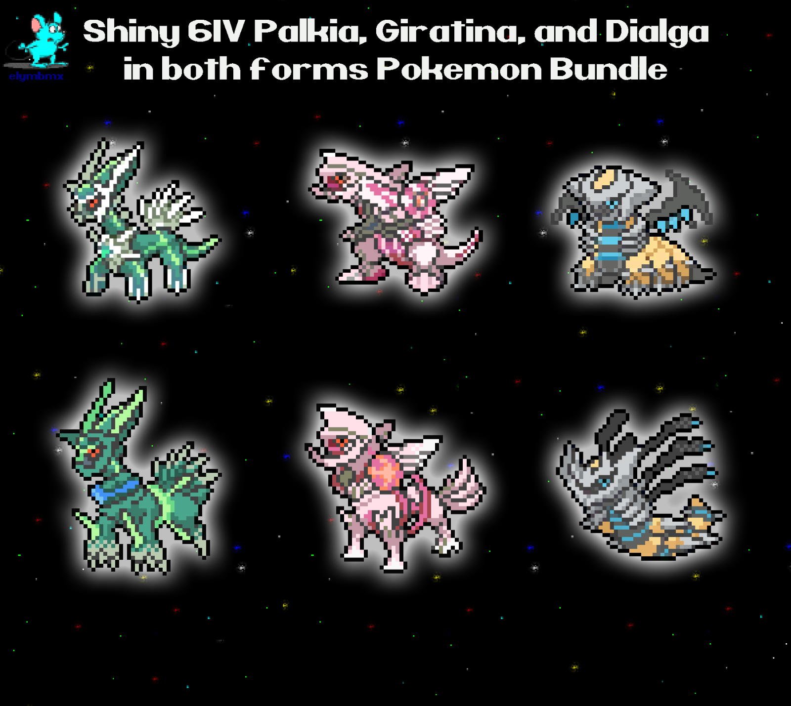 Shiny 6IV Legendary Palkia Giratina Dialga in both forms 6 PC Pokemon Bundle - Video Games