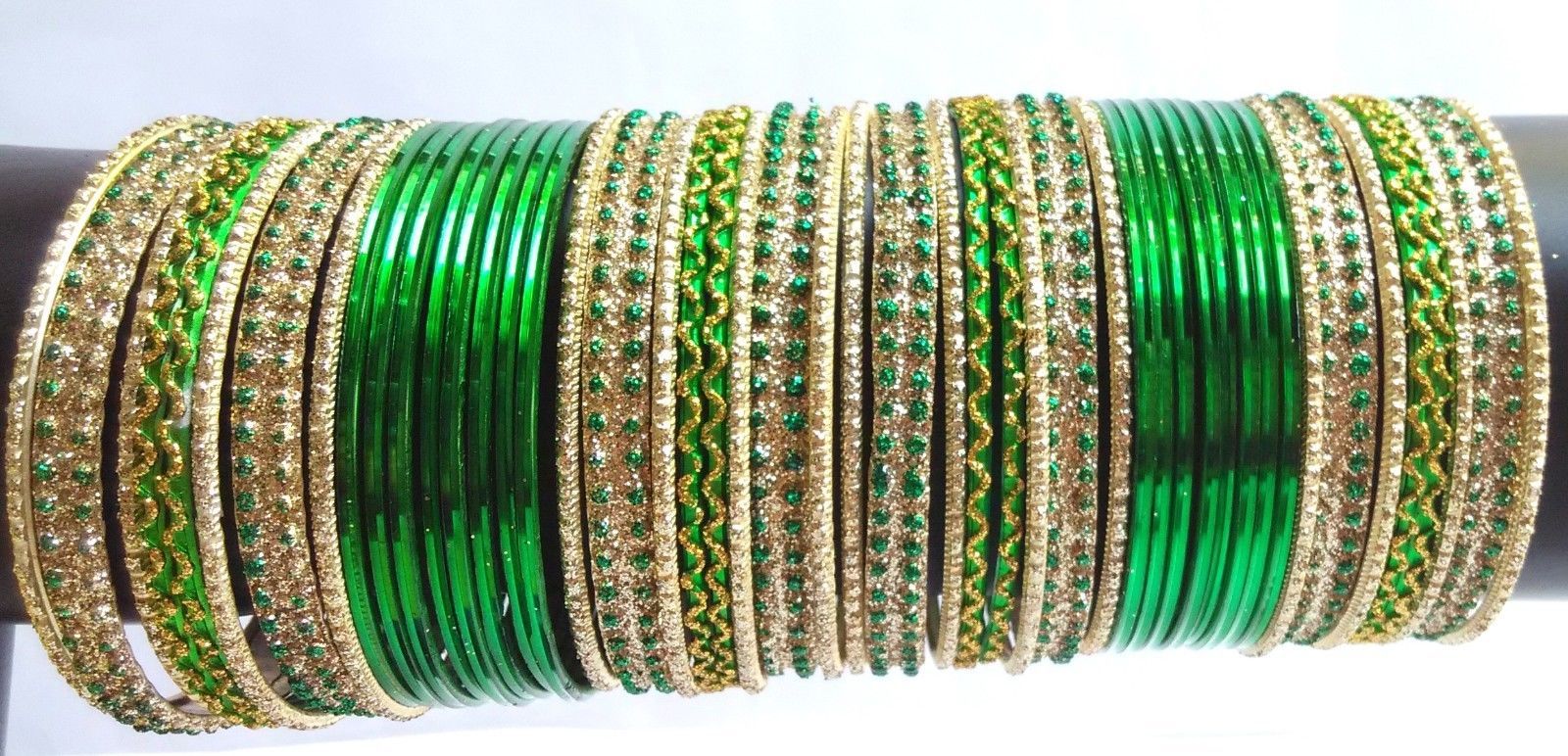 Indian Bollywood Ethnic Bridal Collection 48pcs Green Colored Bangles ...