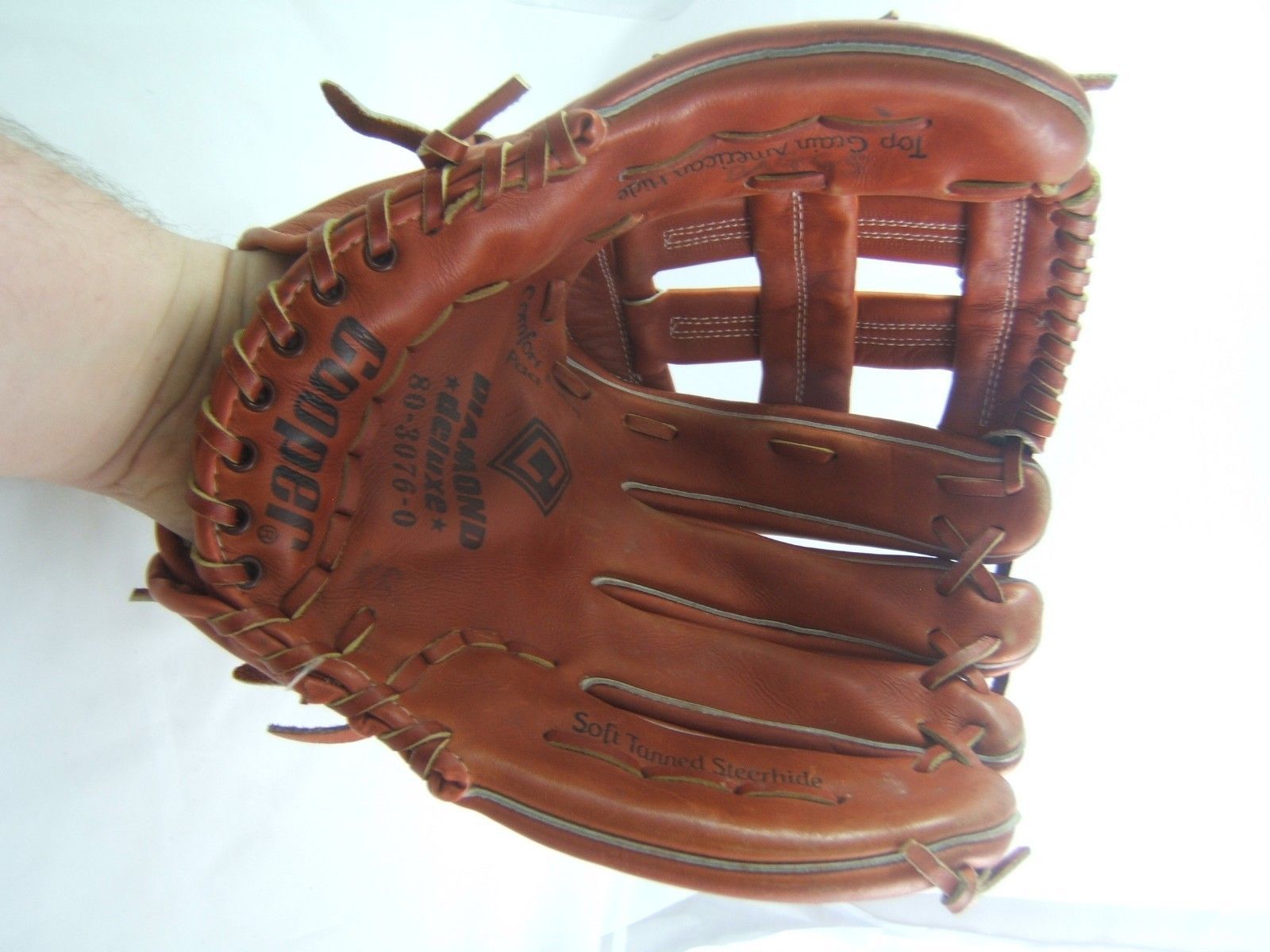 Vintage Brown RHT Cooper Diamond Deluxe 80-3076-0 Baseball Glove ...
