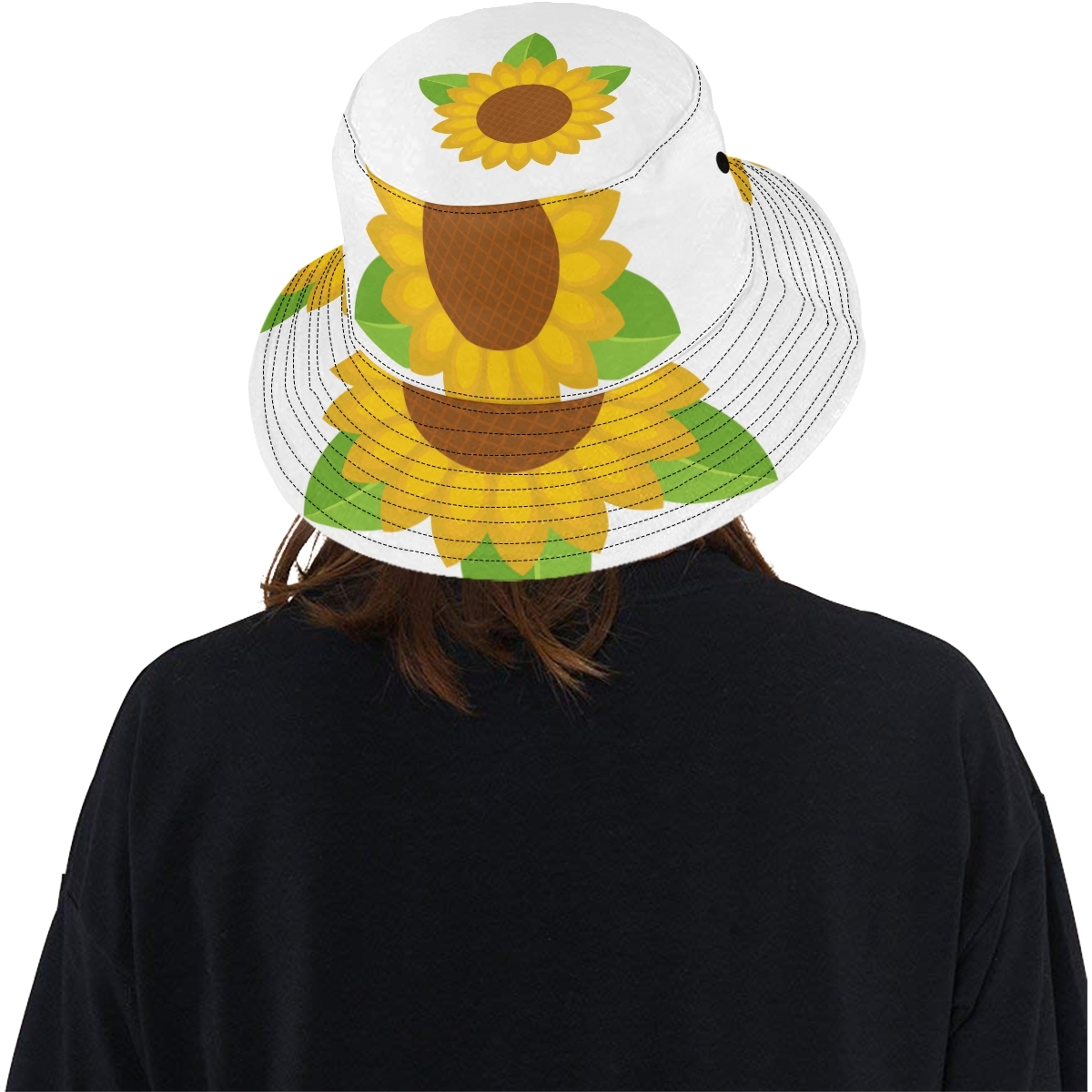 Sunny Beautiful Yellow Sunflower Fashion Fishing Sun Bucket Hats - Hats