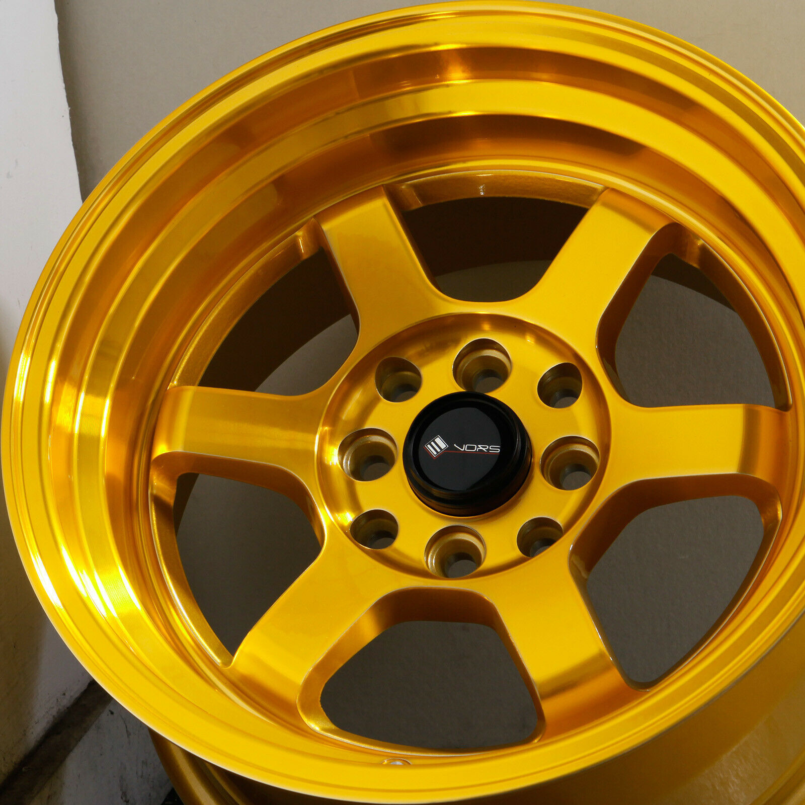 15x8 Vors TR7 4x100/4x114.3 0 Candy Gold Wheels Rims Set(4) 73.1 - Wheels